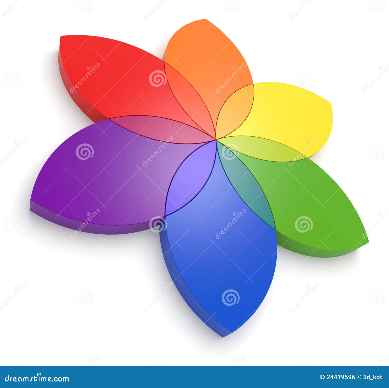 Rueda De Color De La Flor 3D Stock de ilustración - Ilustración de cubo ...