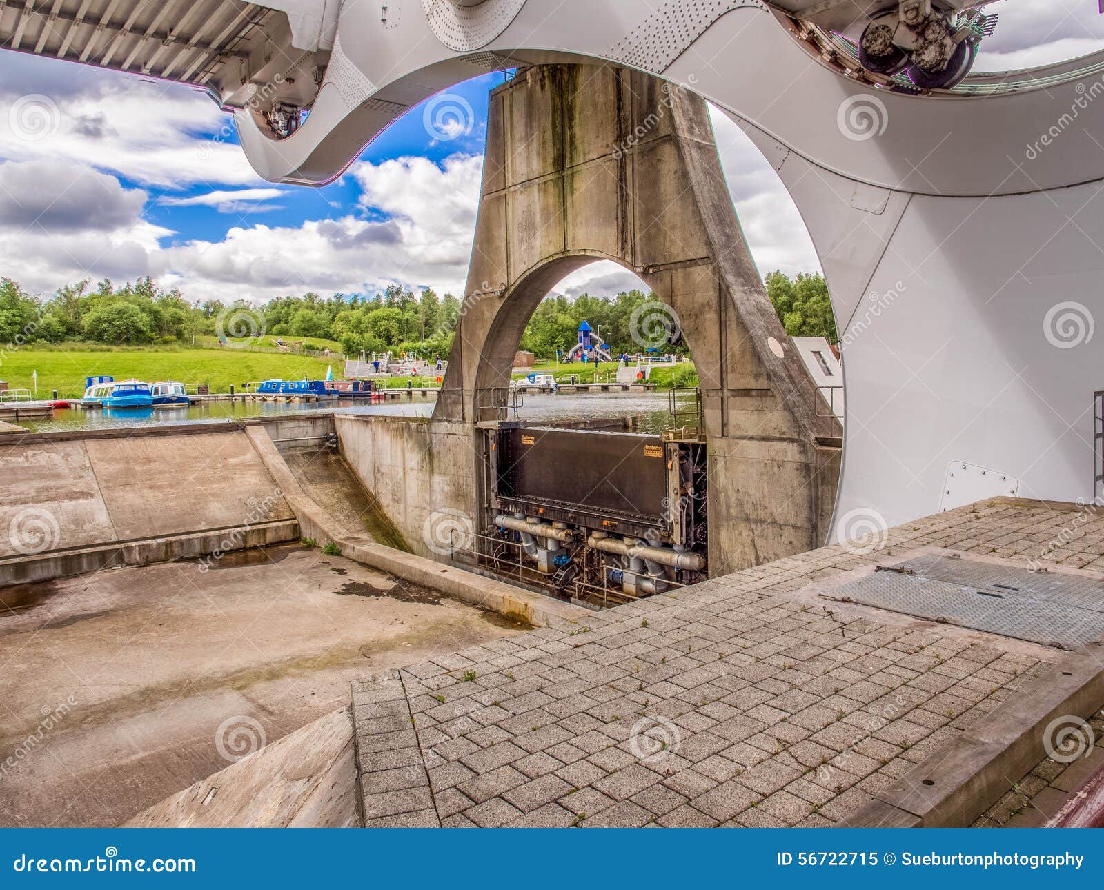 Rueda de Falkirk imagen editorial. Imagen de barco, agua - 56722715