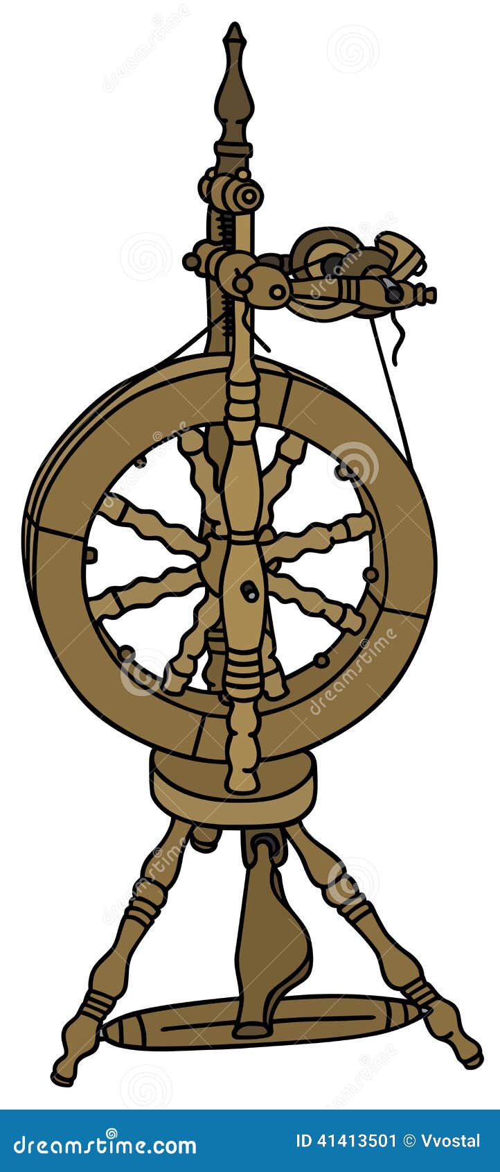 Rueda de hilado ilustración del vector. Ilustración de ronroneo - 41413501