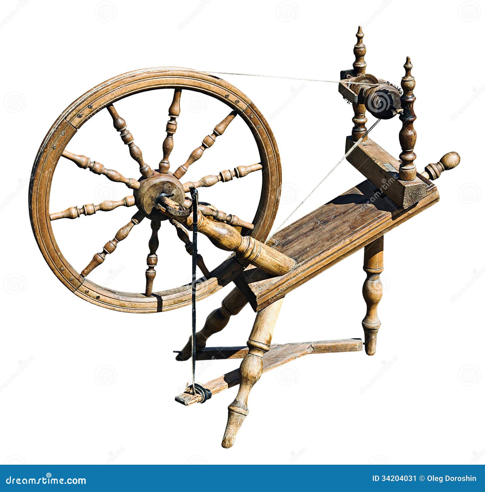 Rueda De Hilado De Madera Vieja Imagen de archivo - Imagen de cultura ...