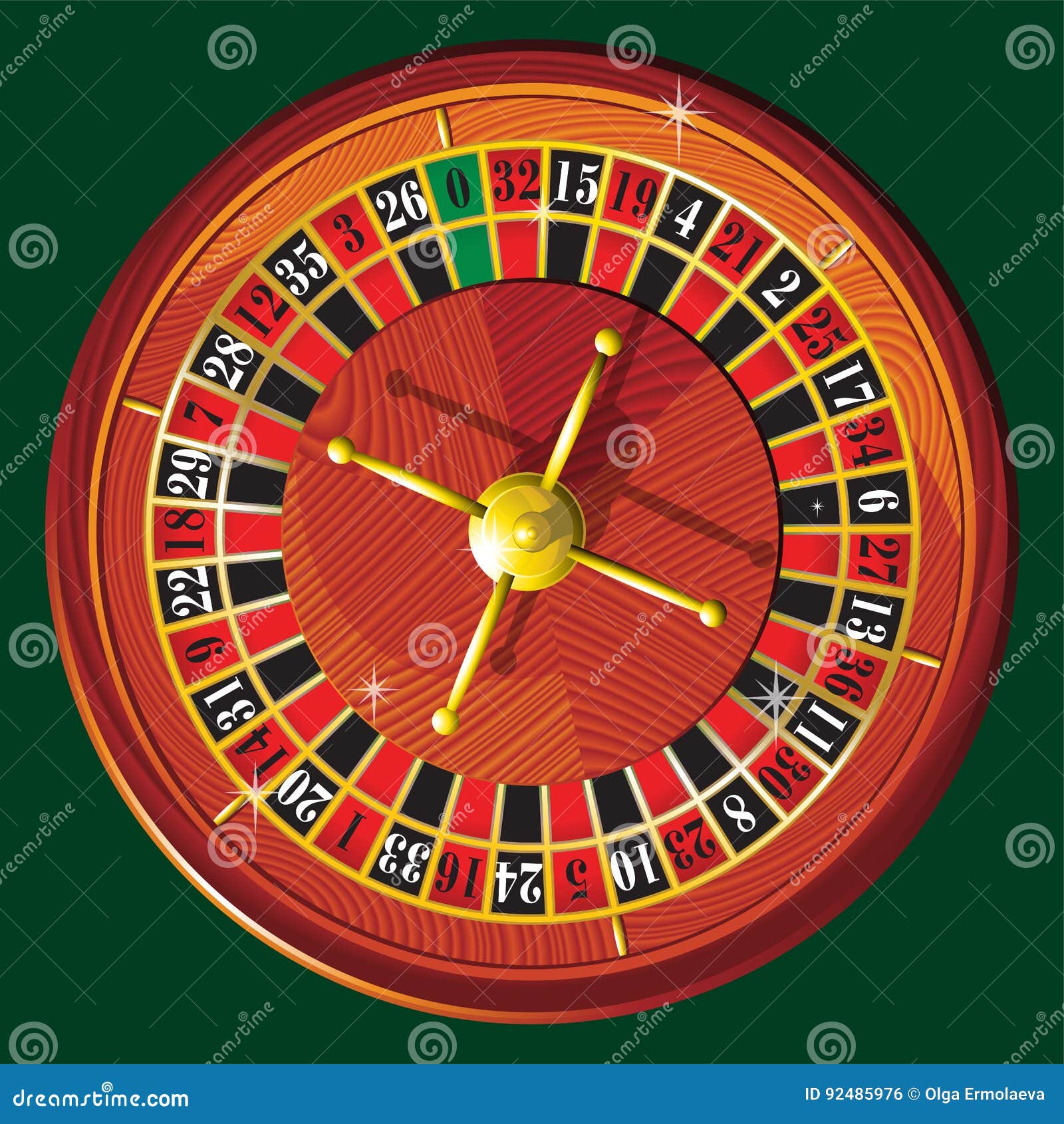 Rueda de ruleta del casino ilustración del vector. Ilustración de ...