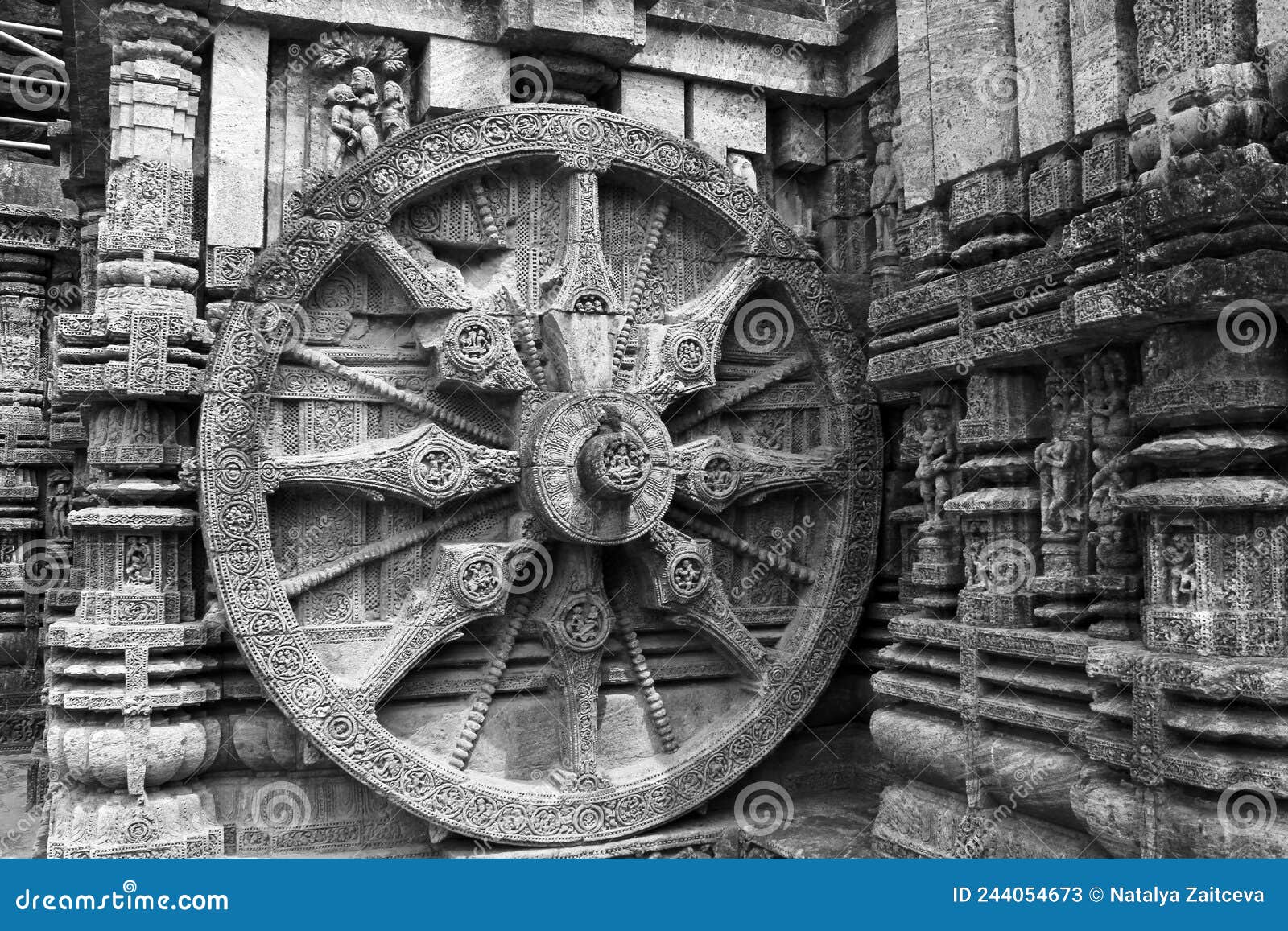 Rueda De Samsara. Templo Del Sol De Konark Imagen de archivo - Imagen ...