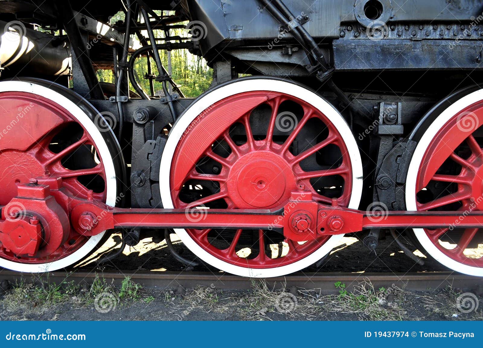 Ruedas Rojas Locomotoras Viejas Foto de archivo - Imagen de tren ...