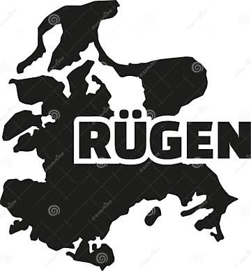 Ruegen map with name stock vector. Illustration of baltic - 107175169