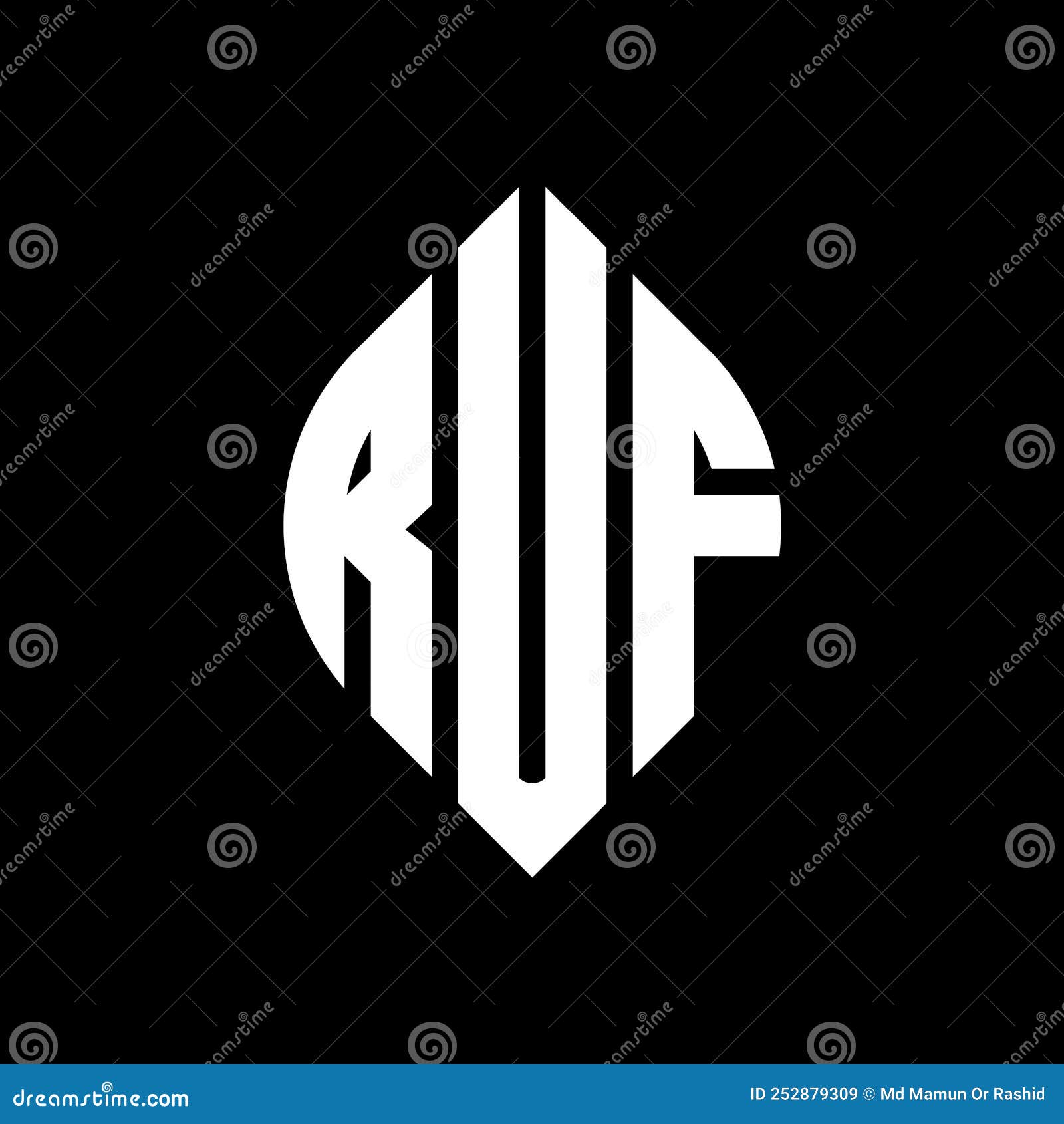 RUF Circle Letter Logo Design with Circle and Ellipse Shape. RUF ...