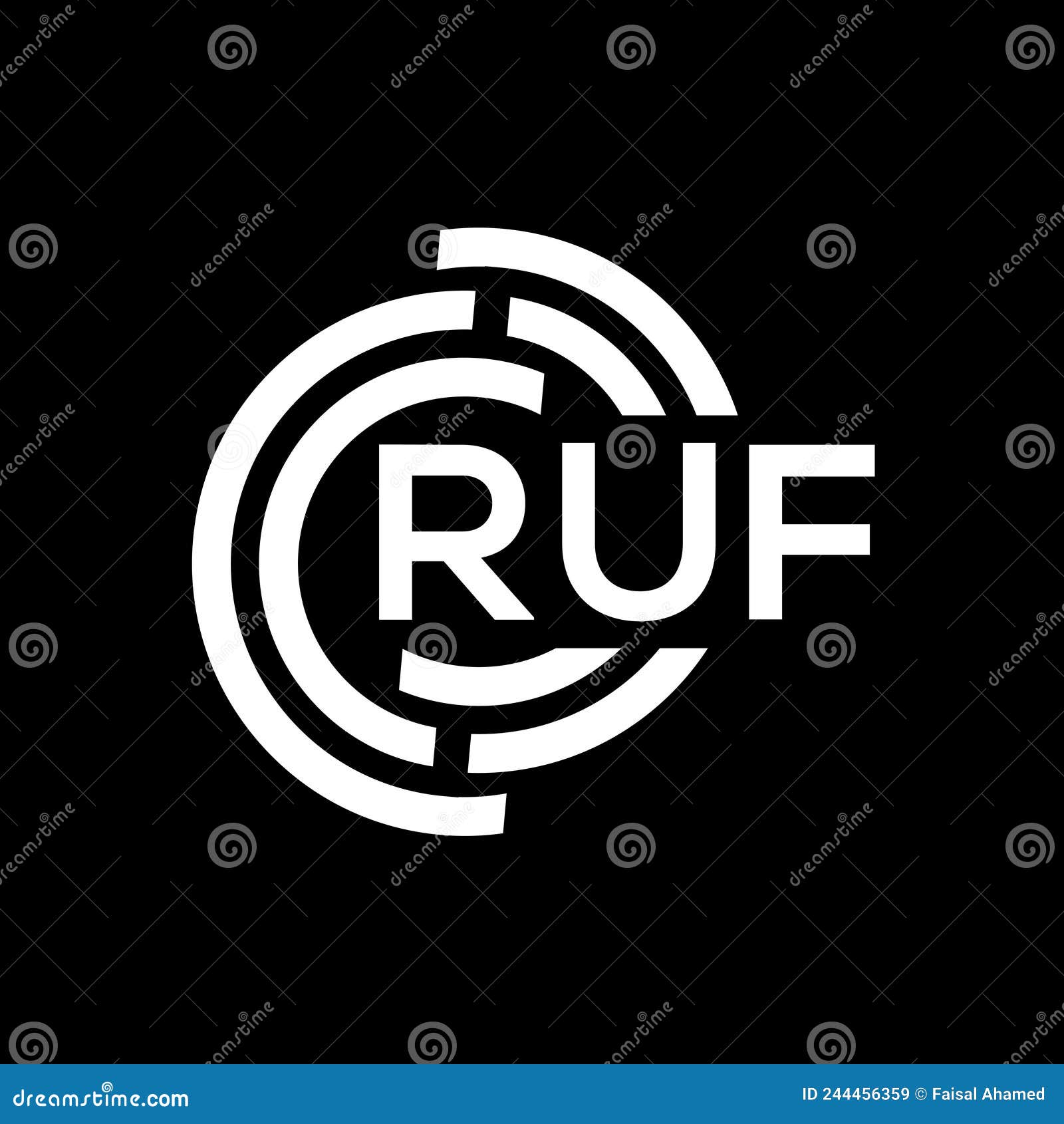 RUF Letter Logo Design. RUF Monogram Initials Letter Logo Concept Stock ...