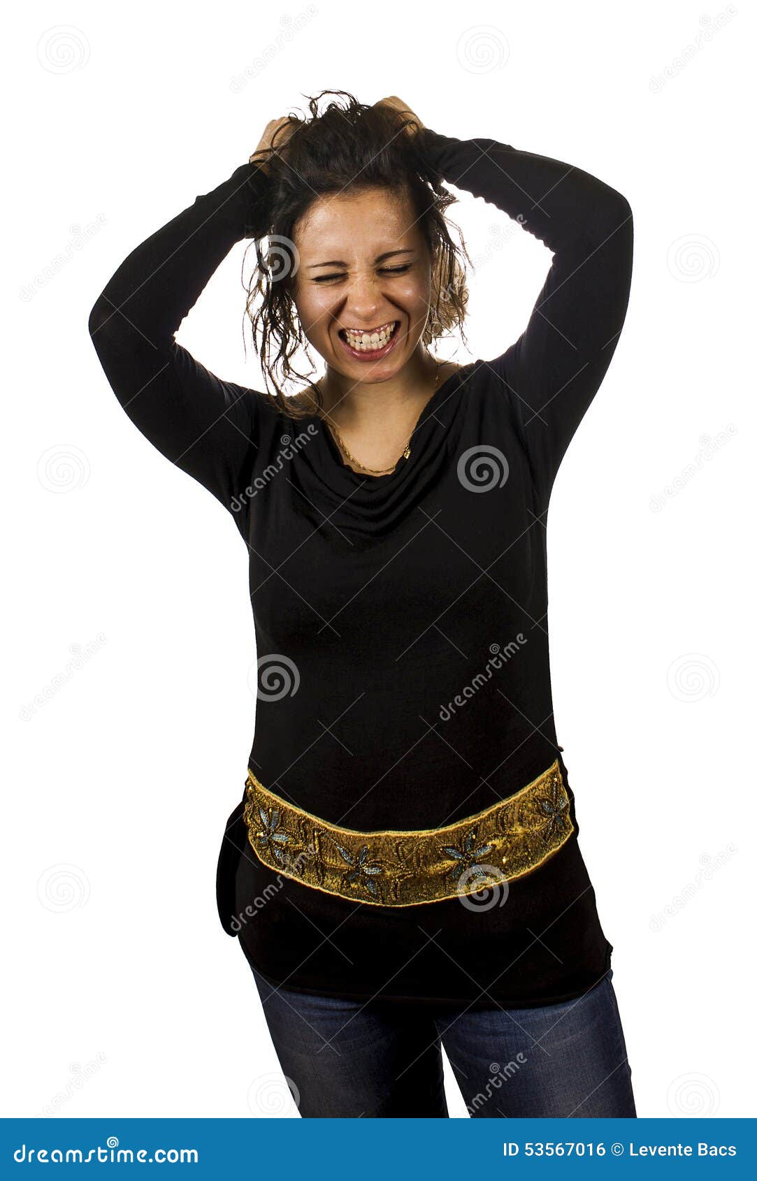 Ruffled Hair Young Crazy Woman Stock Photo - Image of insane, eyes ...