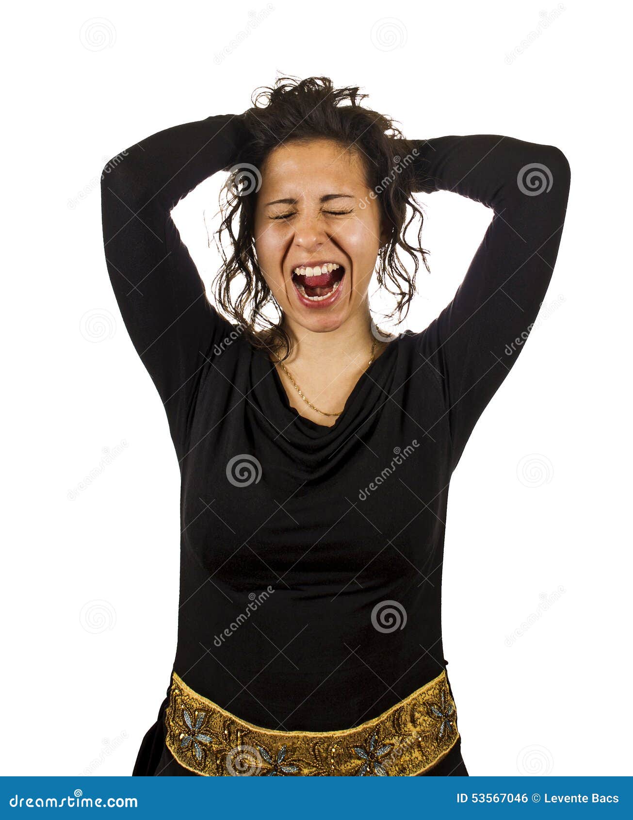 Ruffled Hair Young Crazy Woman Stock Photo - Image of brown, indoors ...