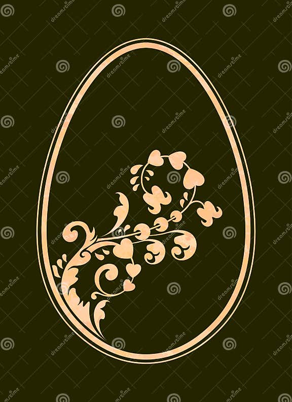 Ruffled Silhouette of an Easter Egg with a Beige Shade Pattern, Stock ...