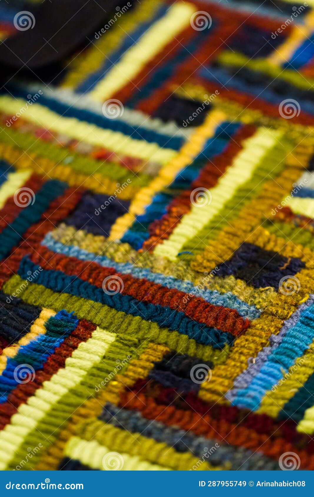 Rug hooking stock image. Image of homemade, pattern - 287955749