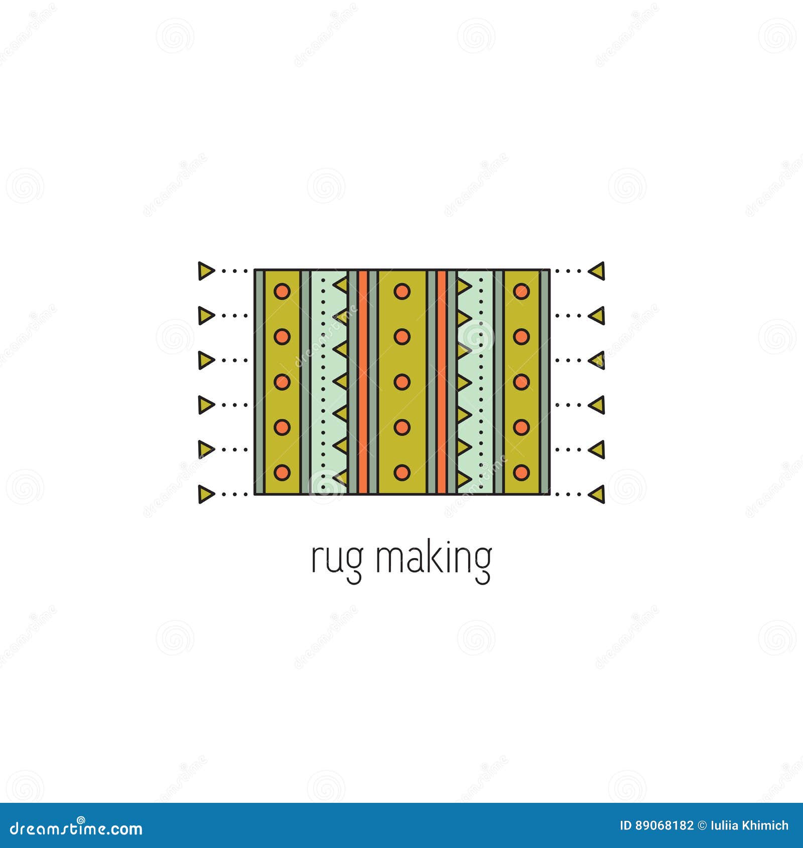 Rug making line icon stock vector. Illustration of asian - 89068182