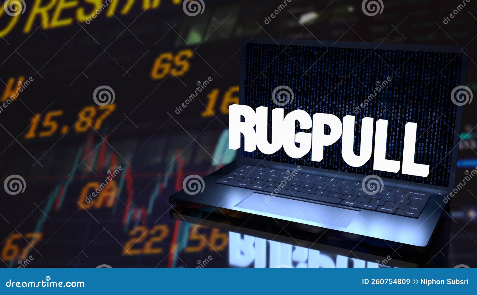 The Rug Pull on Notebook for Cryptocurrency Crime Concept 3d Rendering ...