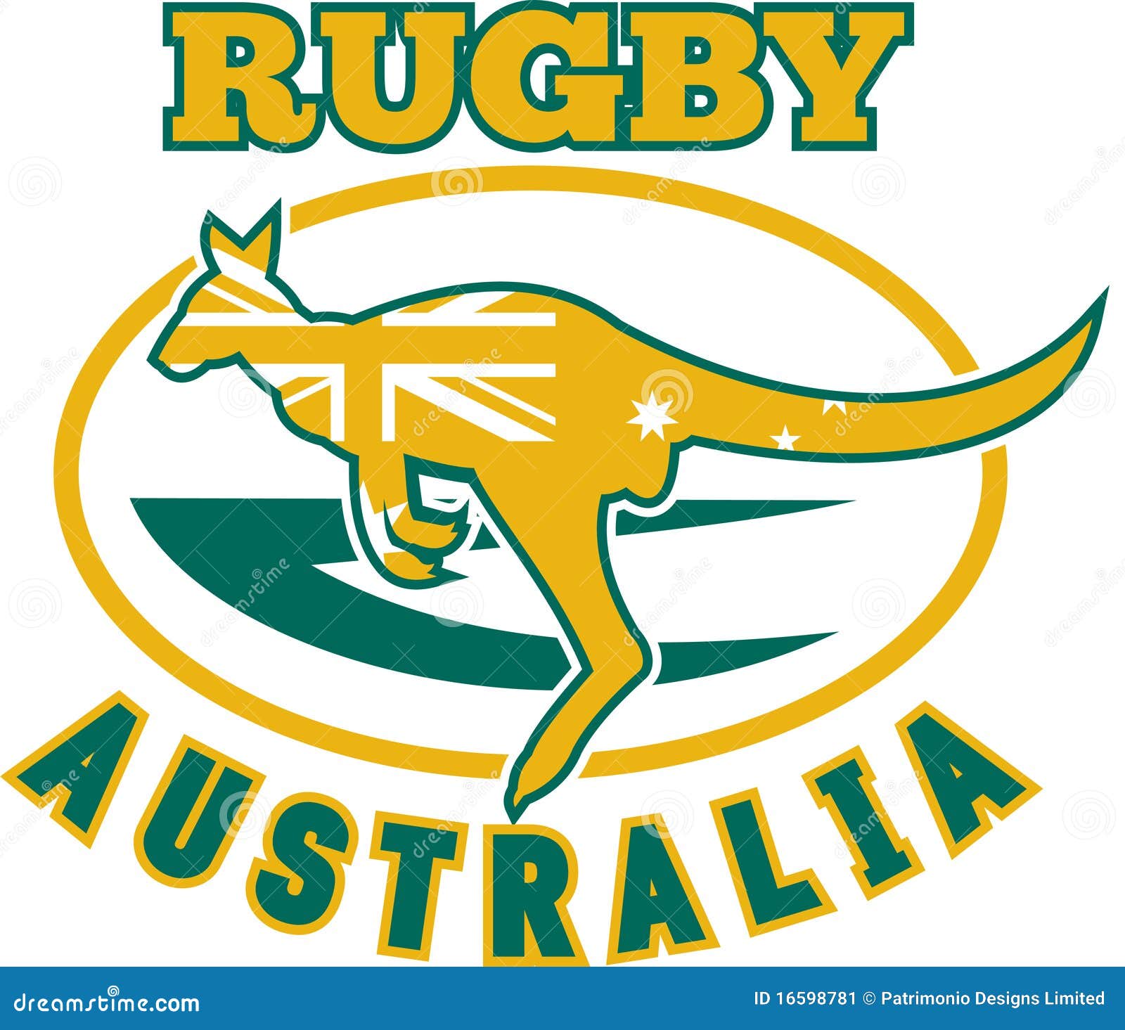 Rugby Australia Kangaroo Wallaby Stock Illustration - Illustration of ...