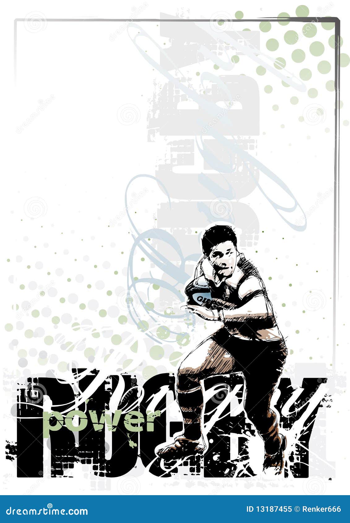 Rugby Background 2 Cartoon Vector | CartoonDealer.com #13187455
