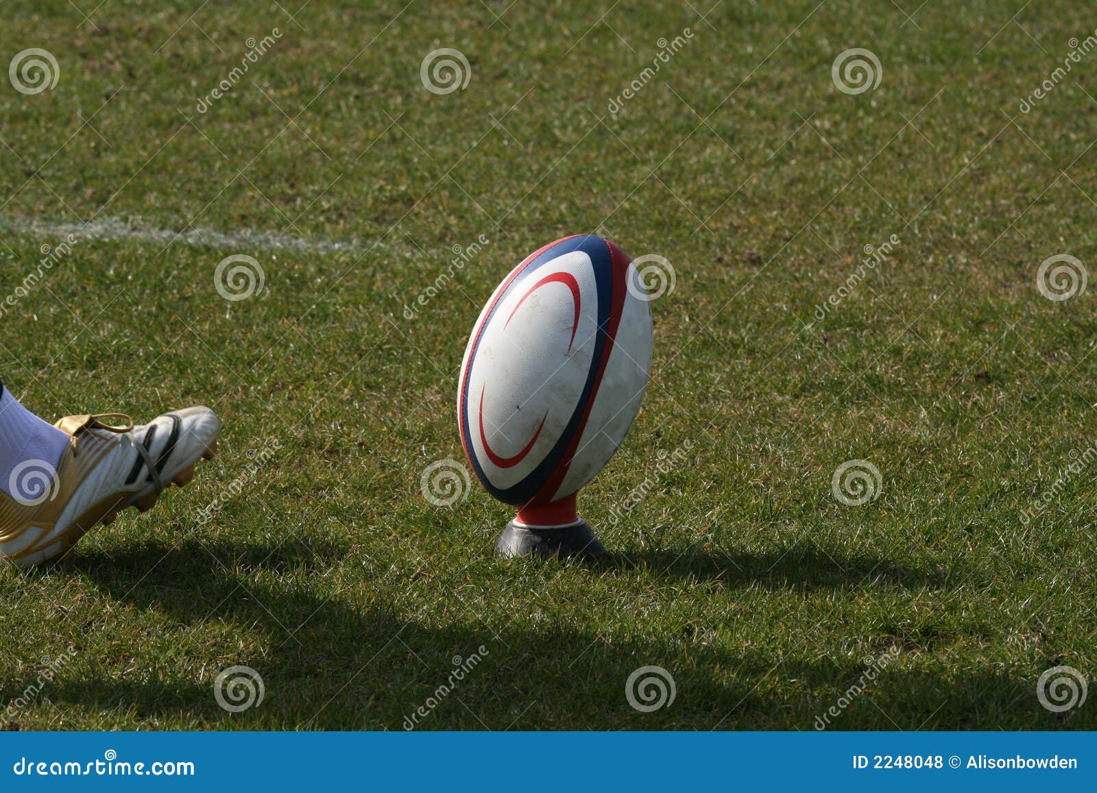 Rugby Ball Kicked To The Posts Showing Movement Royalty-Free Stock ...