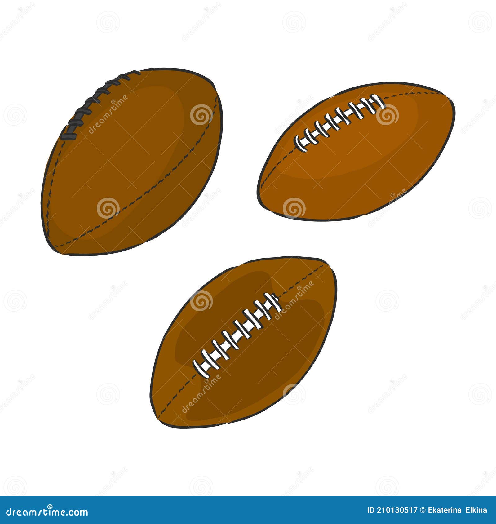 Rugby Ball in Doodle Style. Rugby Ball, Vector Sketch Illustration ...