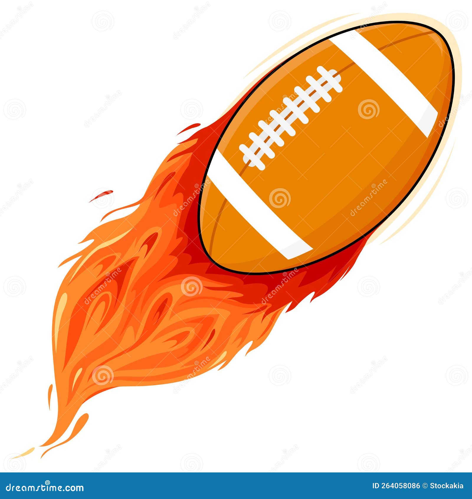 Rugby Ball on Fire. Vector Illustration Stock Vector - Illustration of ...