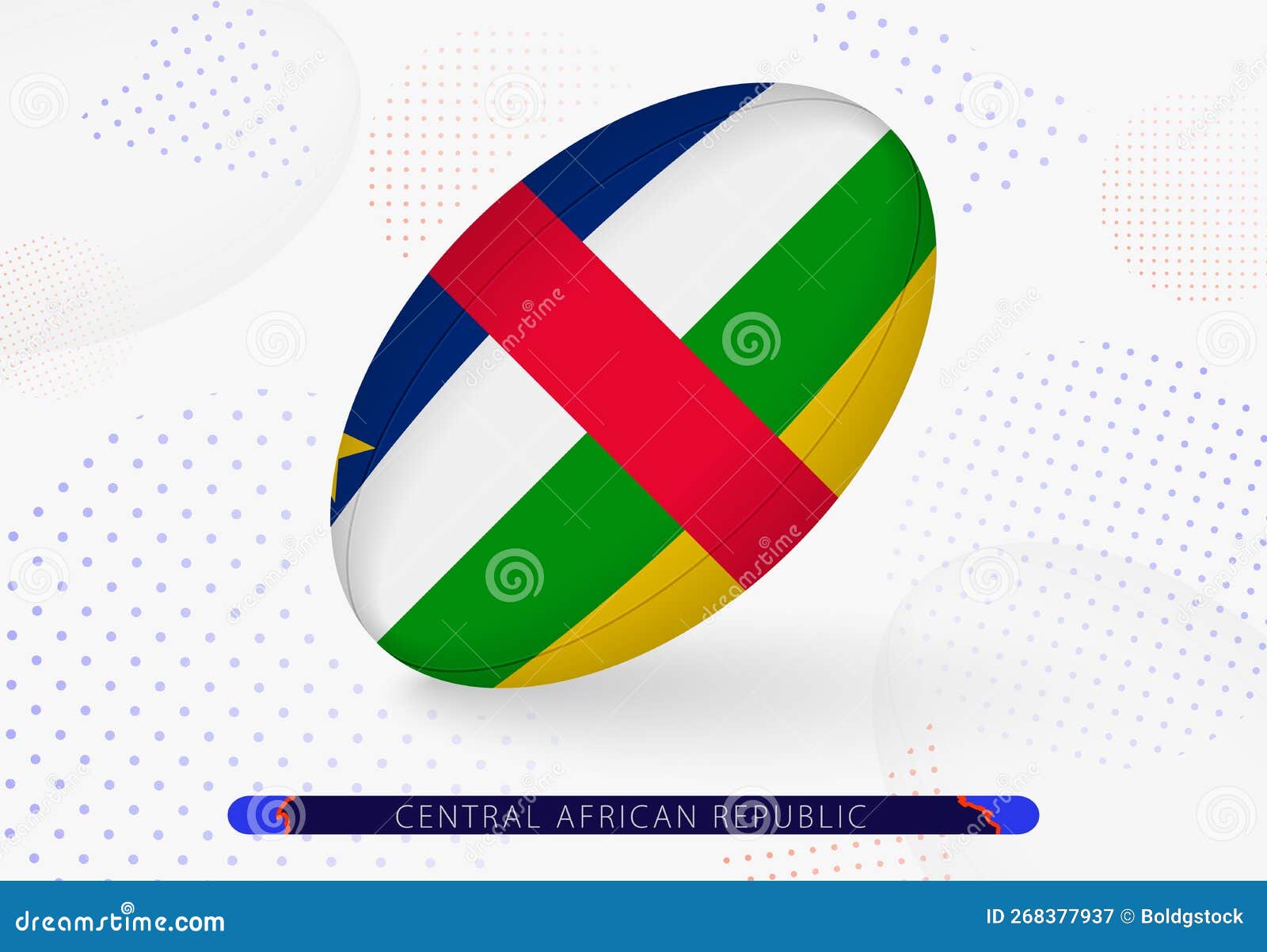Rugby Ball With The Flag Of Central African Republic On It Equipment