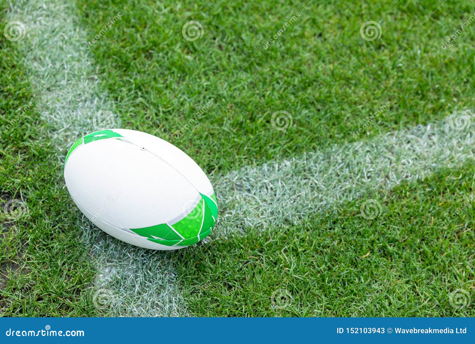 Rugby Ball on a Grass in the Stadium Stock Image - Image of oval ...