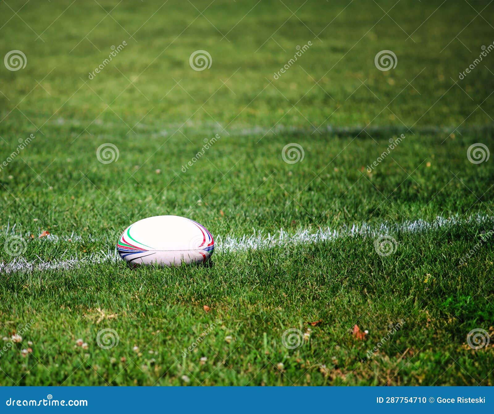 Rugby Ball on the Green Field Stock Photo - Image of football, sport ...