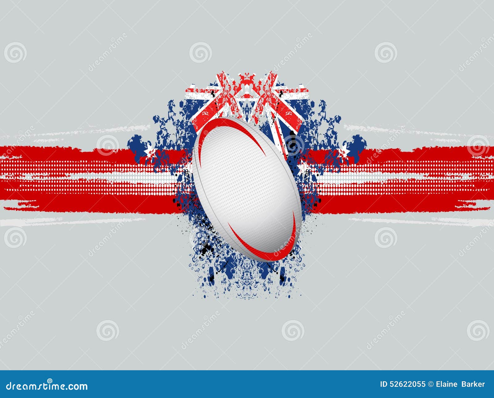 Rugby Ball on a Grunge Background with Flag Stock Illustration ...
