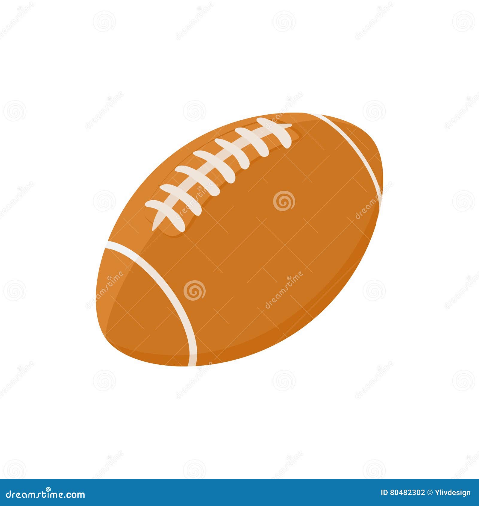 Rugby Ball Icon in Cartoon Style Stock Vector - Illustration of game ...