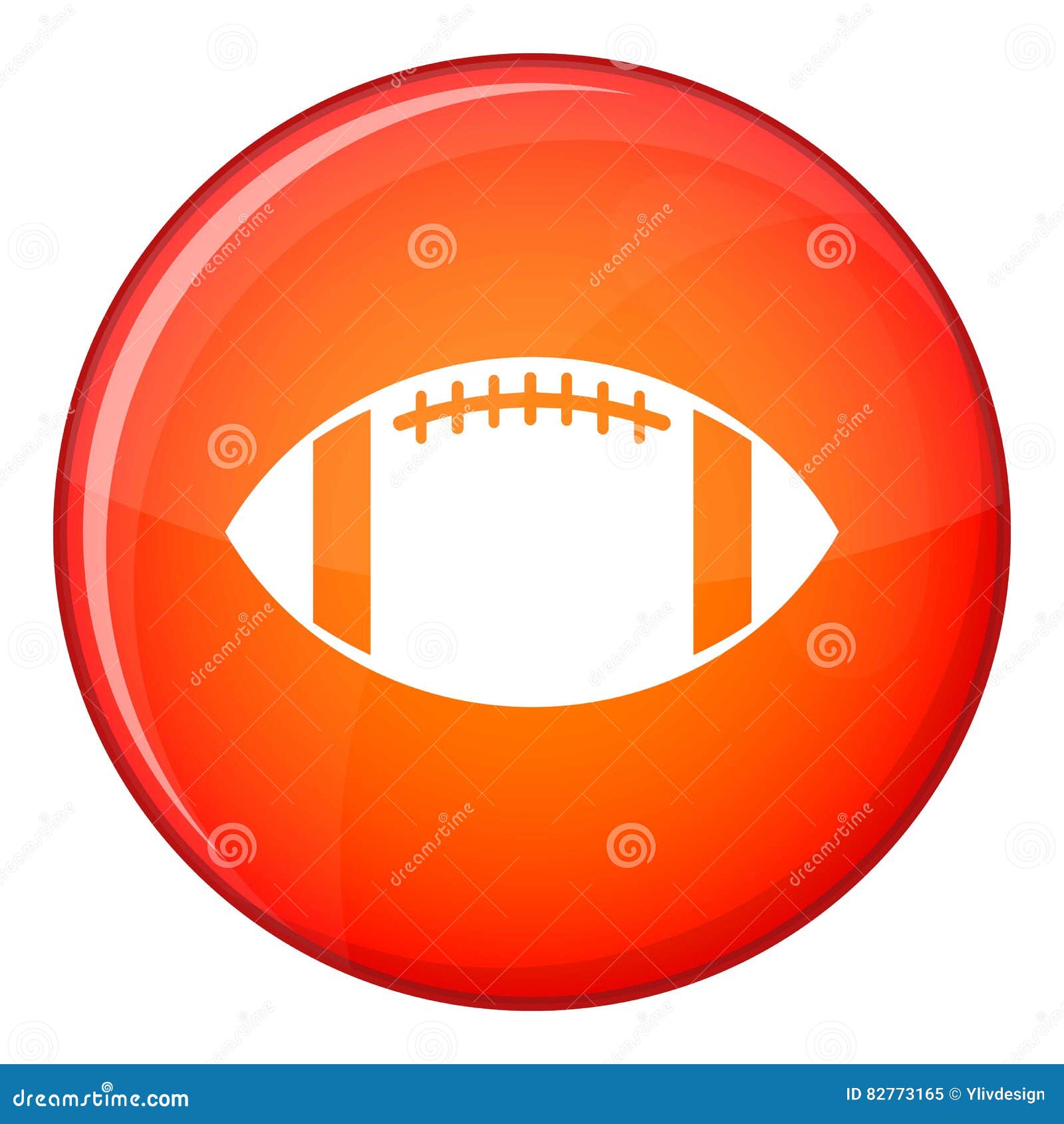 Rugby Ball Icon, Flat Style Stock Vector - Illustration of laying ...