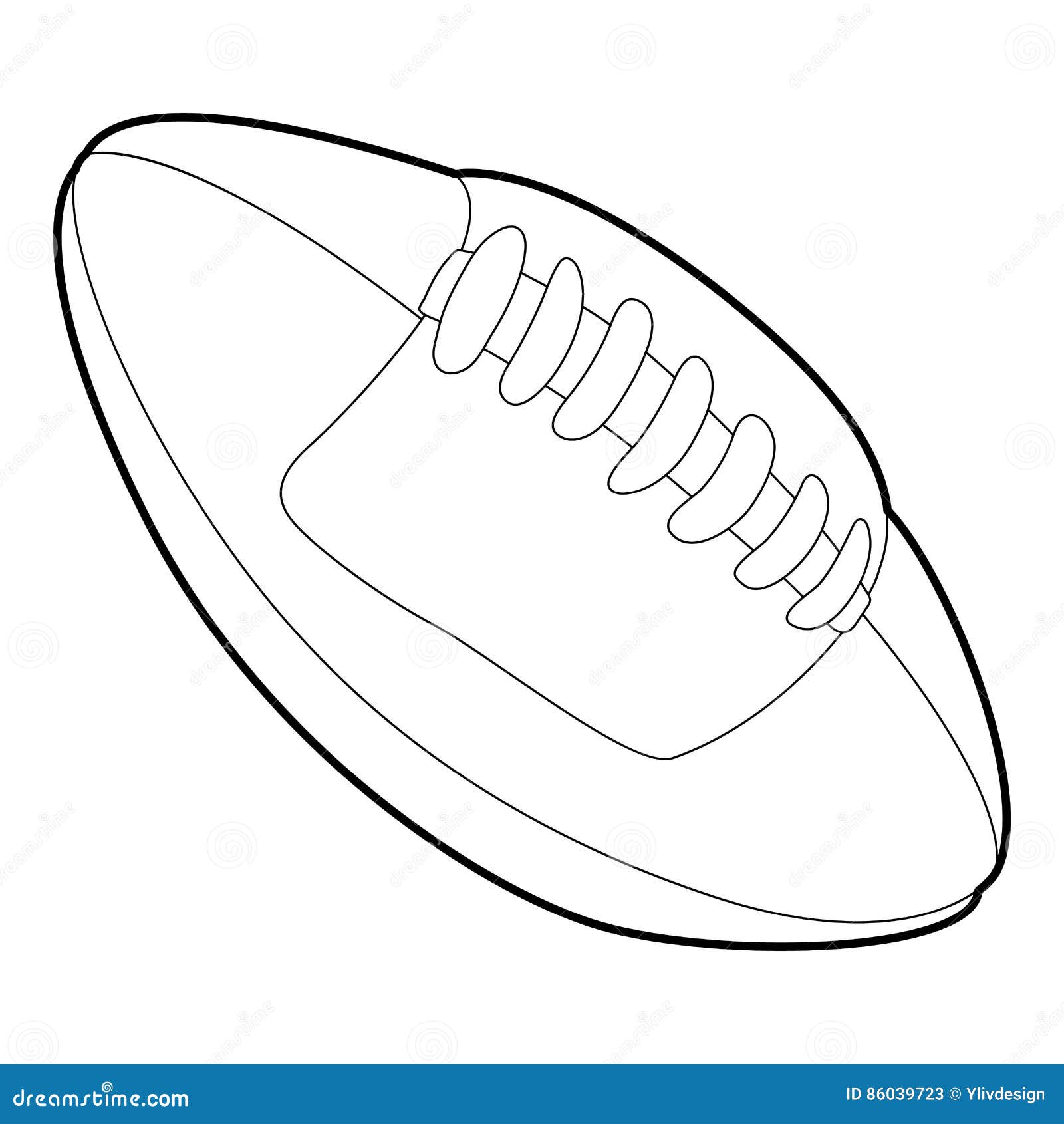 Rugby Ball Icon, Outline Style Stock Vector - Illustration of lace ...