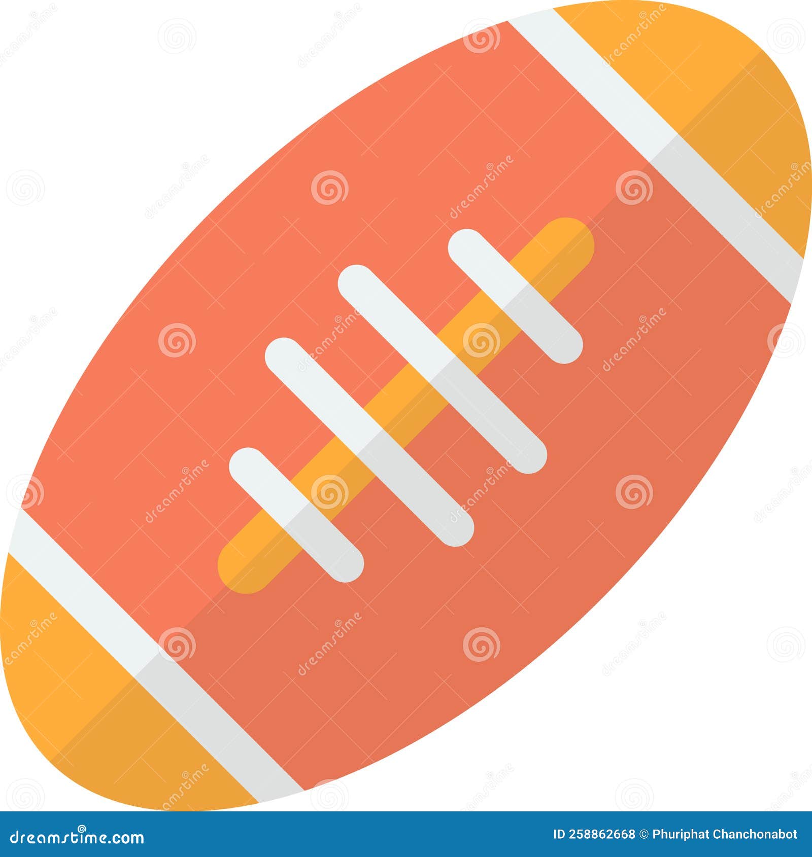 Rugby Ball Illustration in Minimal Style Stock Vector - Illustration of ...