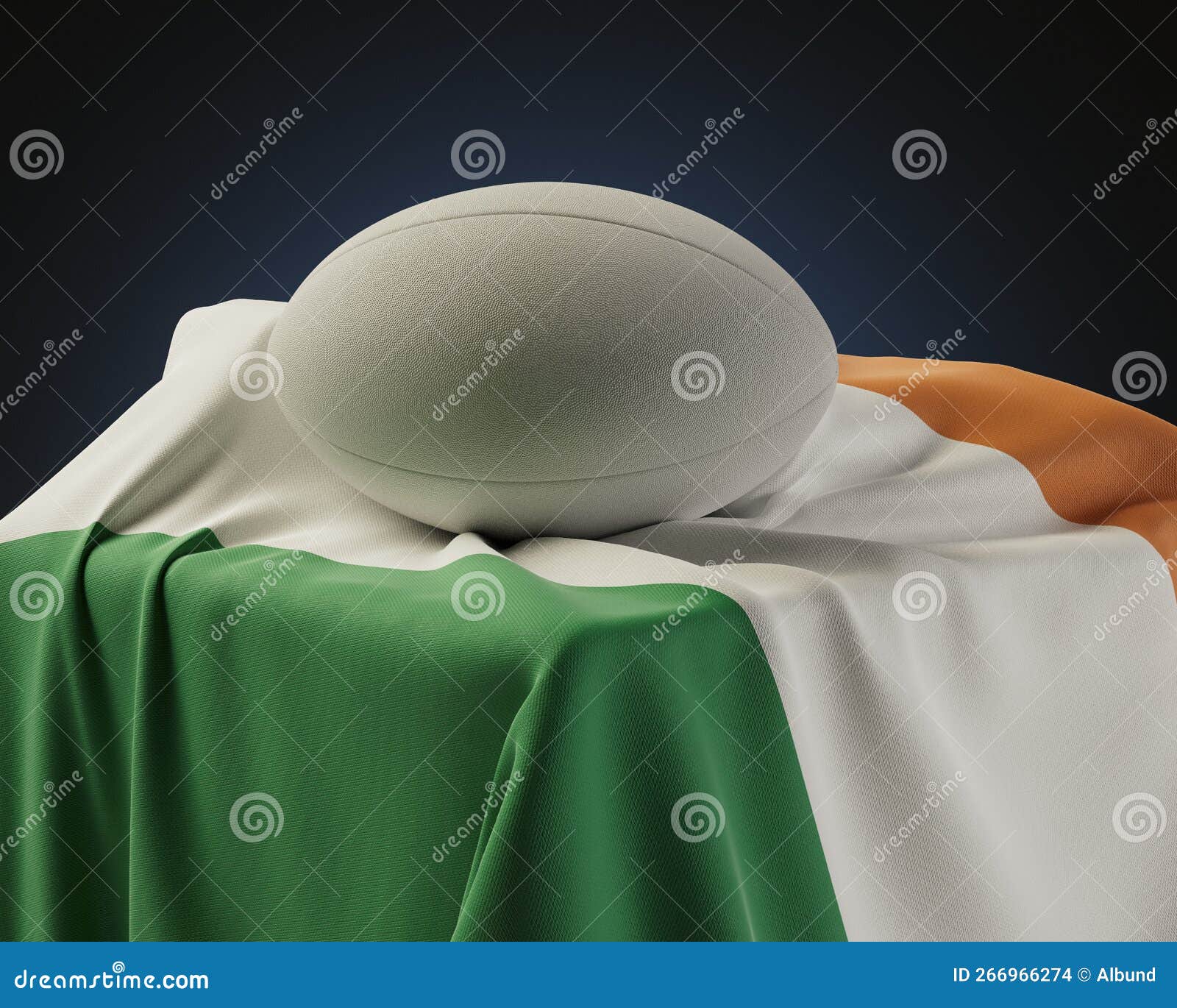 Rugby Ball and Ireland Flag Stock Illustration - Illustration of fabric ...