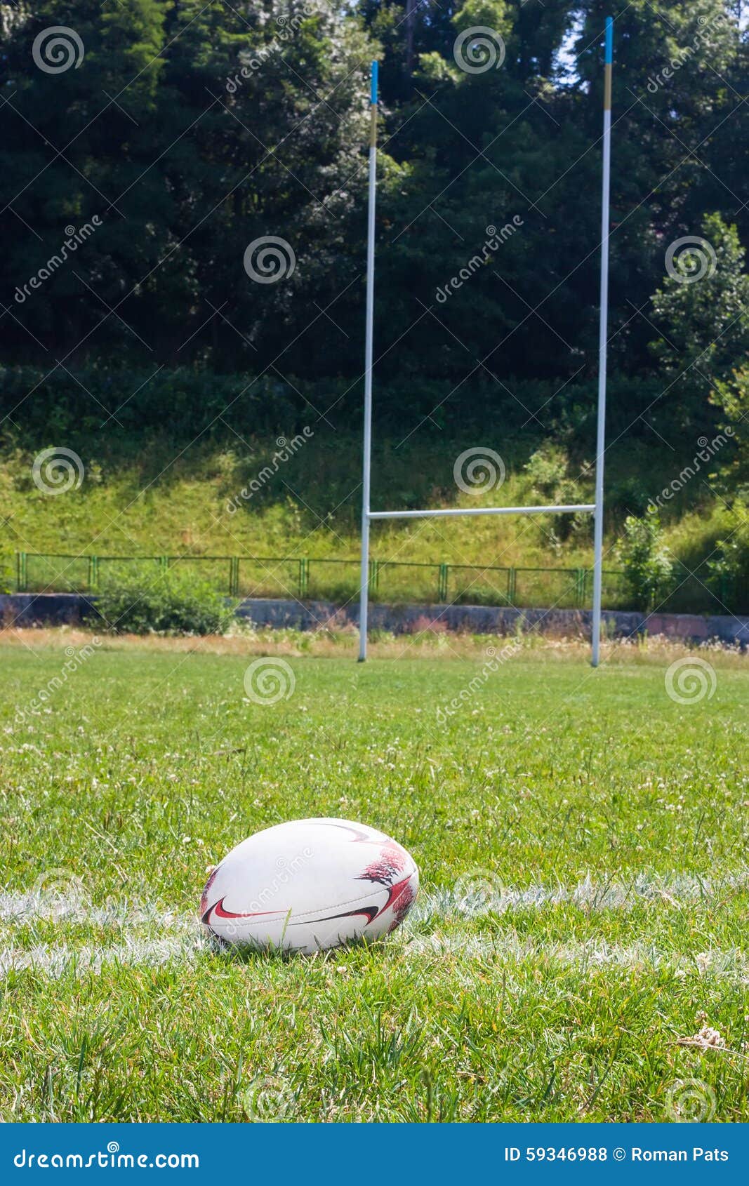 Rugby Ball Lying on the Grass Stock Photo - Image of green, field: 59346988