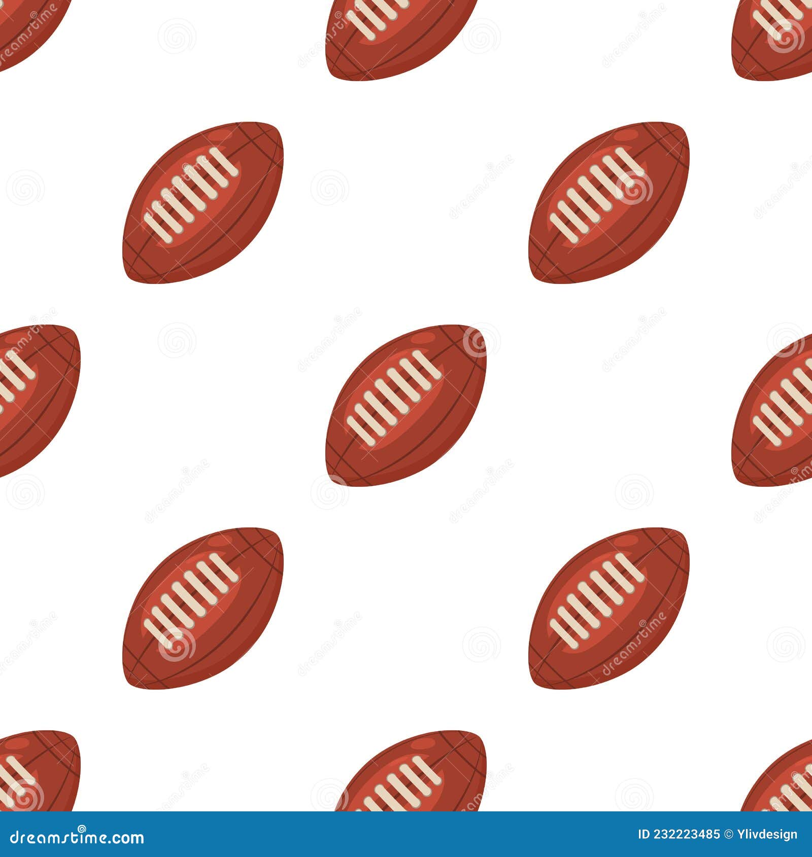 Rugby Ball Pattern Seamless Vector Stock Vector - Illustration of ...