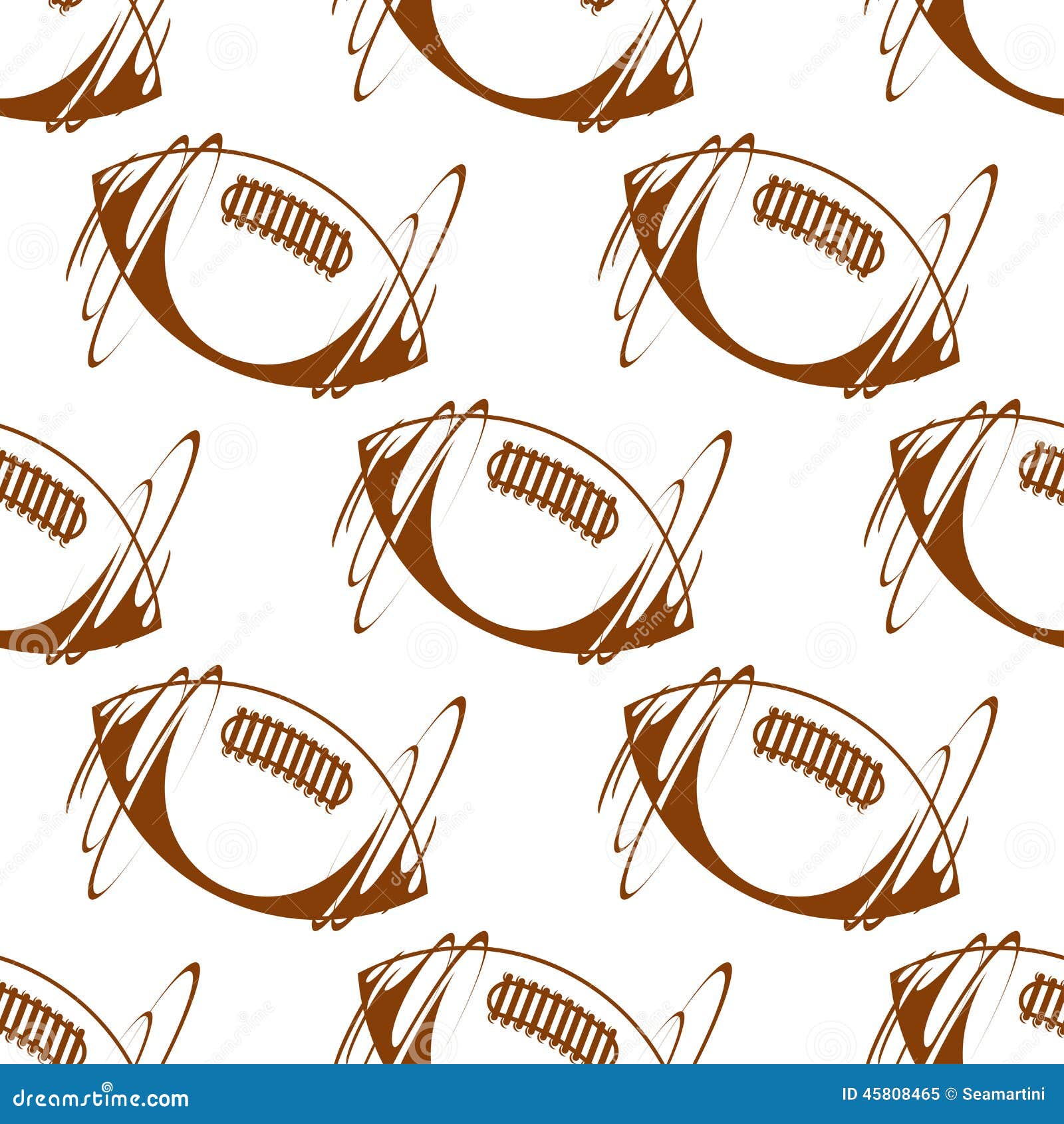 Rugby Ball Seamless Background Pattern Stock Vector - Illustration of ...