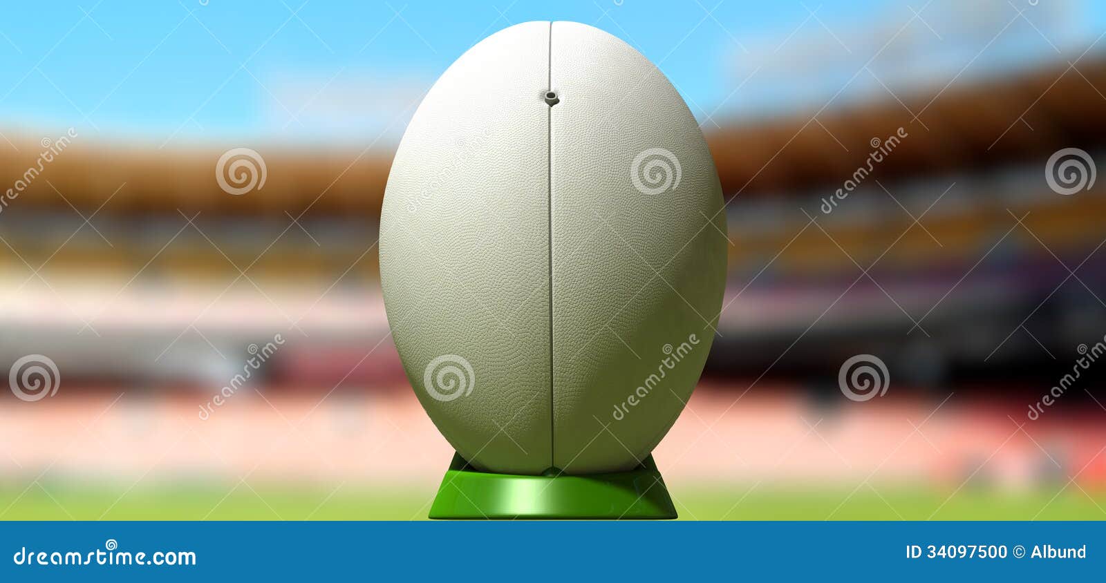 Rugby Ball in a Stadium Daytime Stock Photo - Image of ball, rugby ...