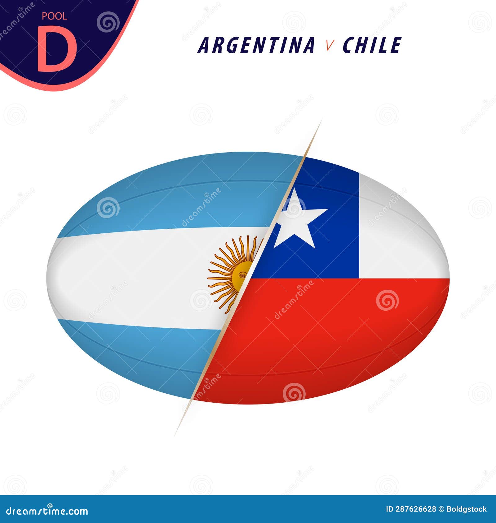 Rugby Competition Argentina V Chile . Rugby Versus Icon Stock ...