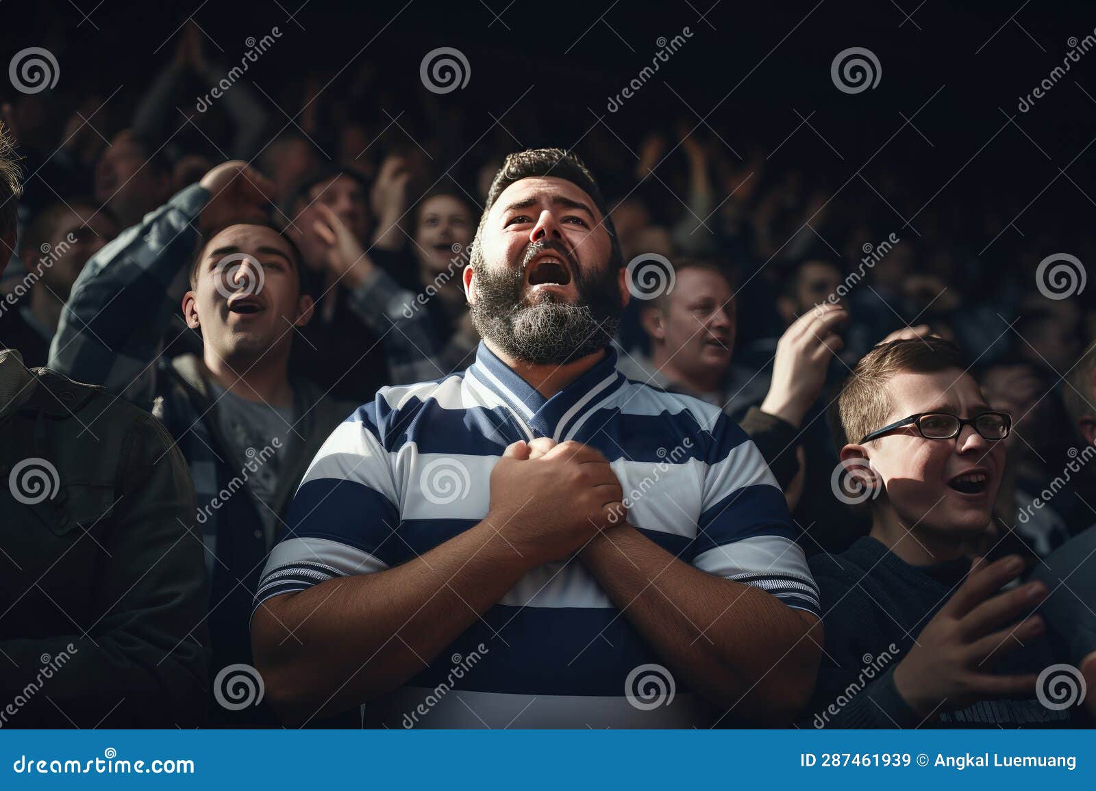 Rugby Fan is Cheering for His Team Stock Illustration - Illustration of ...