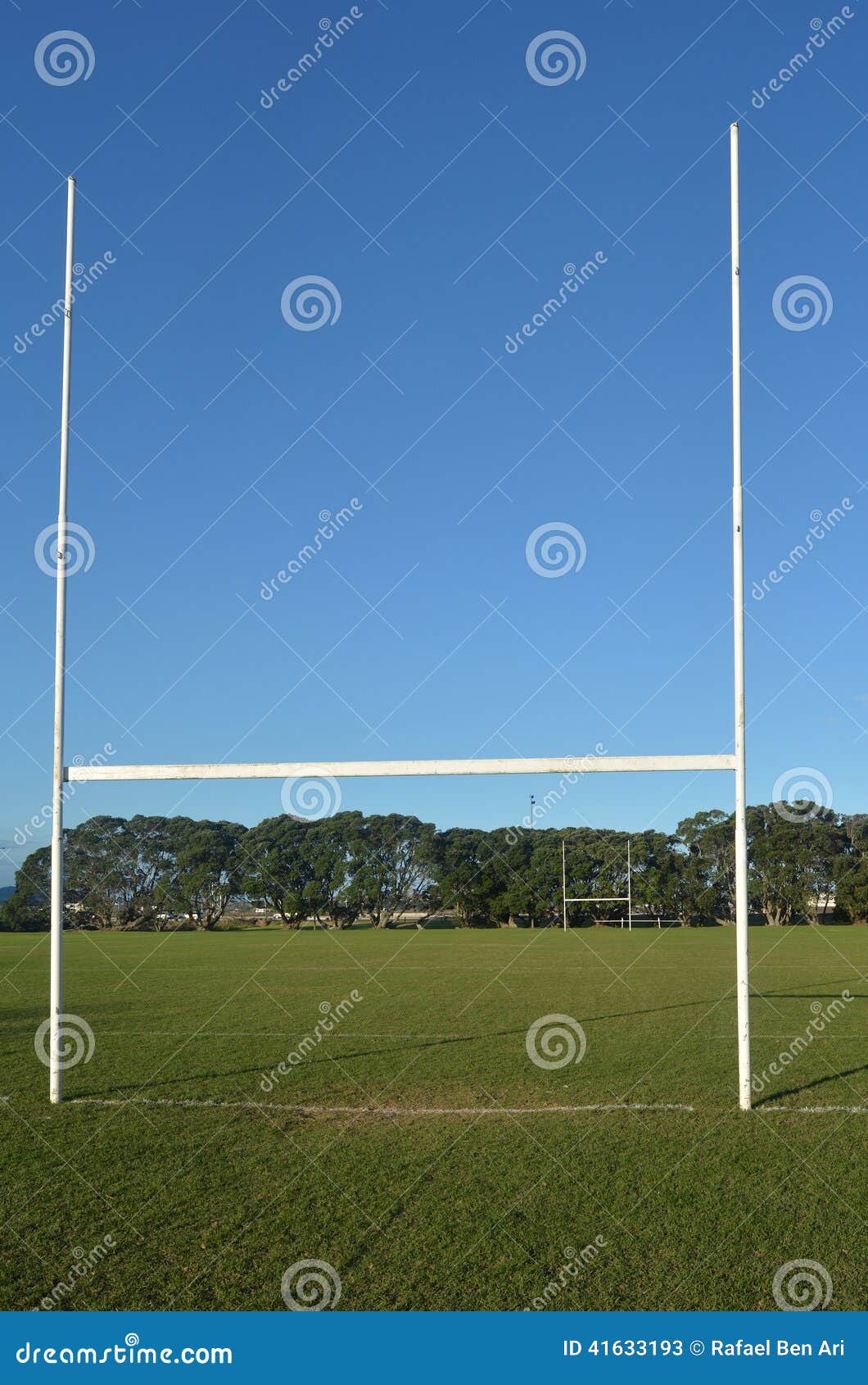 Rugby field stock image. Image of goals, blue, auckland - 41633193