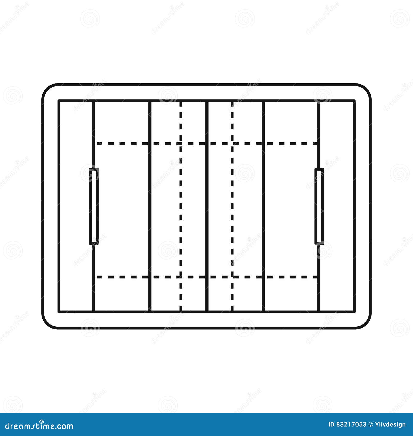 Rugby Field Icon, Outline Style Stock Vector - Illustration of aerial ...