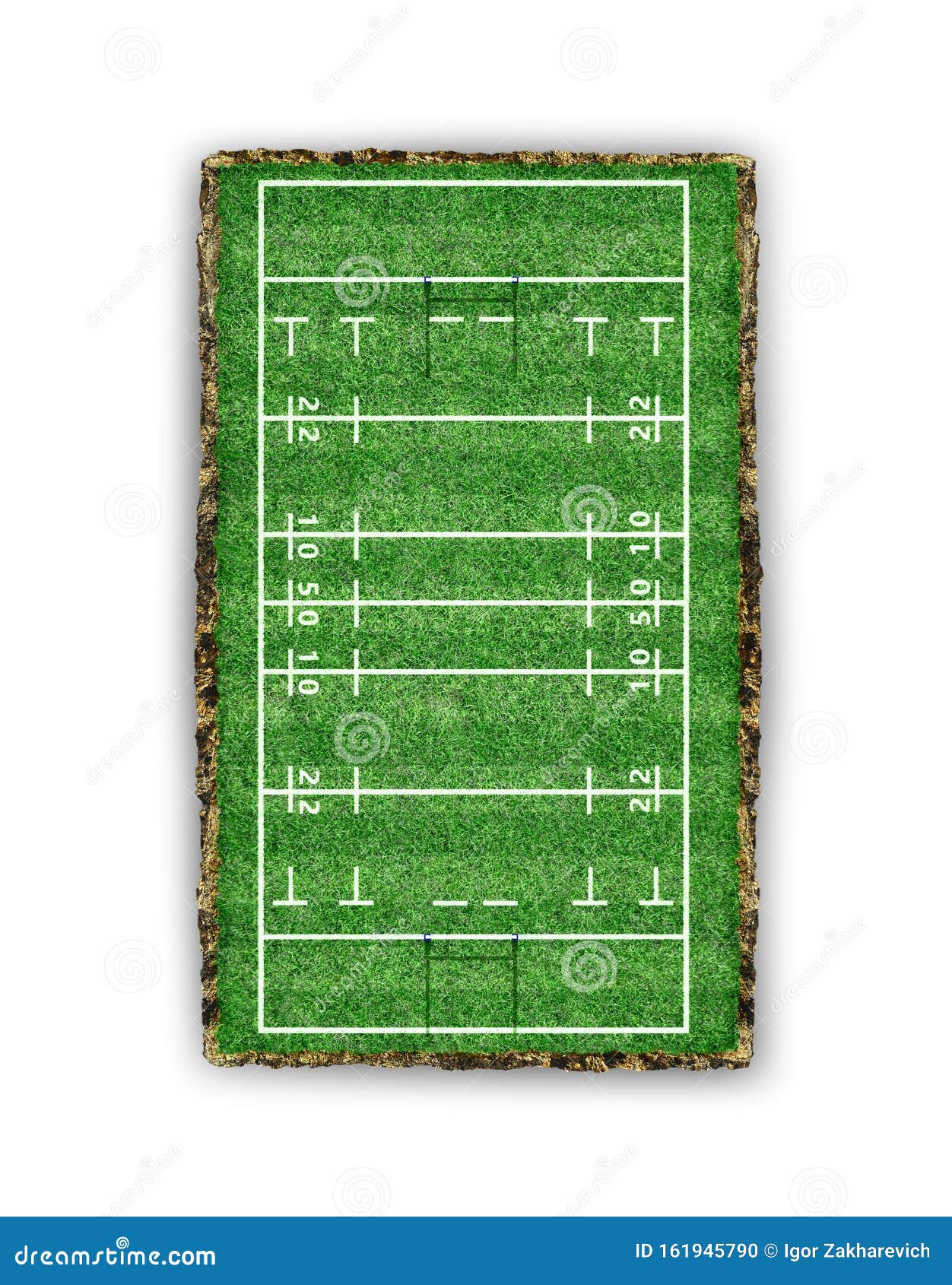Rugby Field. View from Above Stock Illustration - Illustration of ...