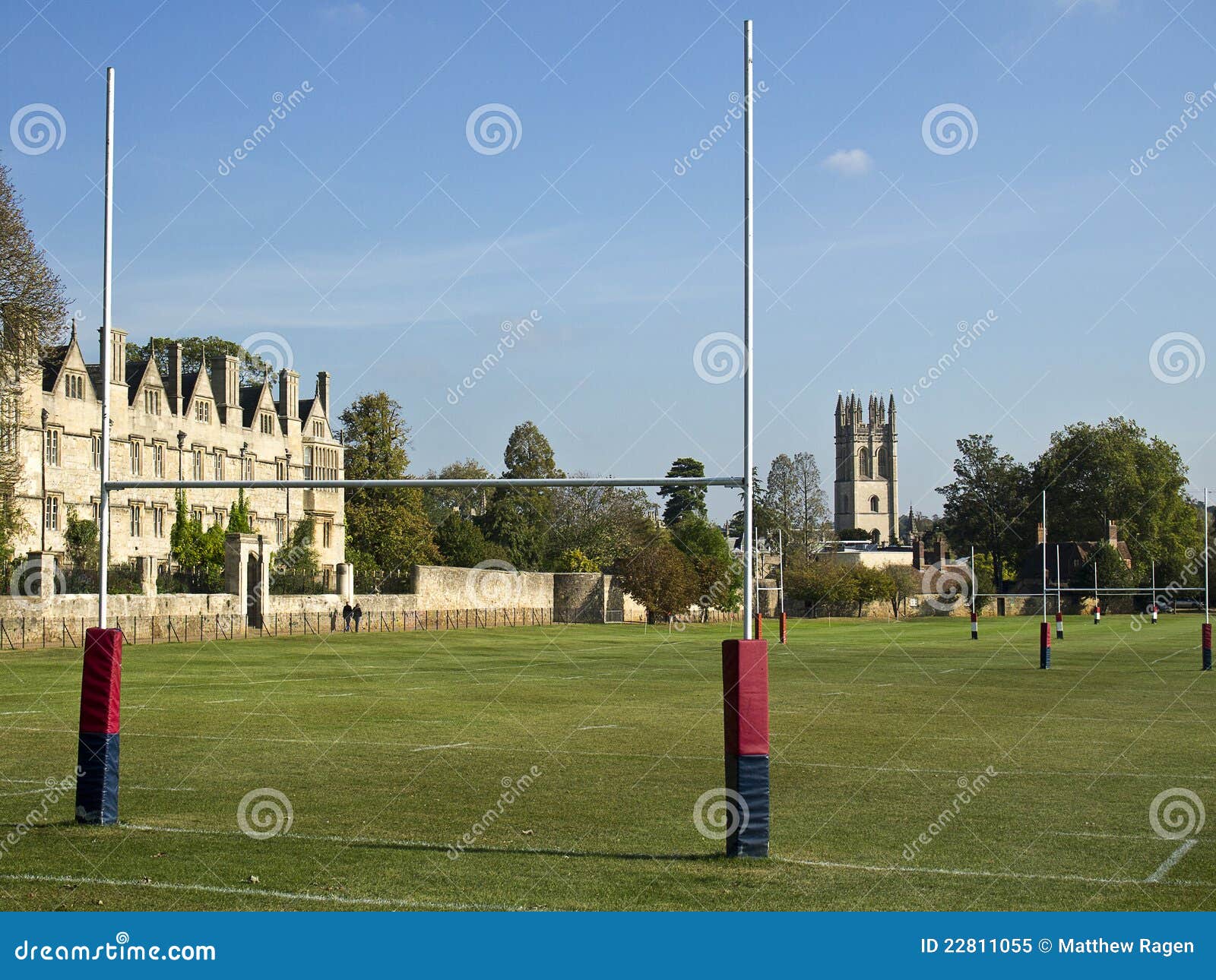 Rugby Fields of Oxford stock image. Image of posts, merton - 22811055