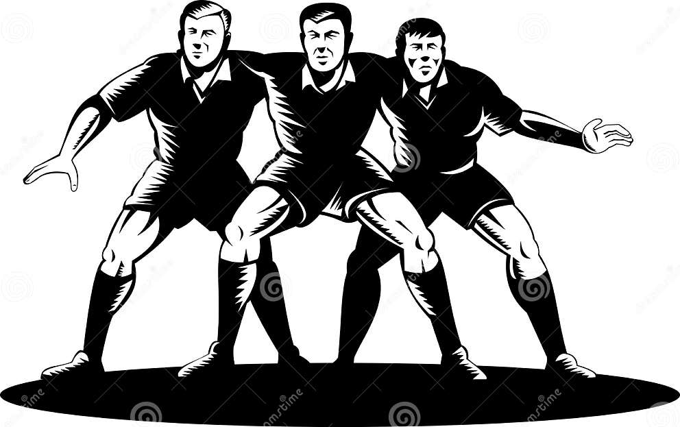 Rugby front row scrum stock vector. Illustration of vector - 10870880