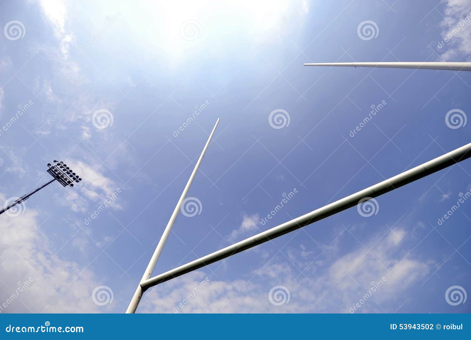 Rugby goal posts stock photo. Image of stadium, kick - 53943502