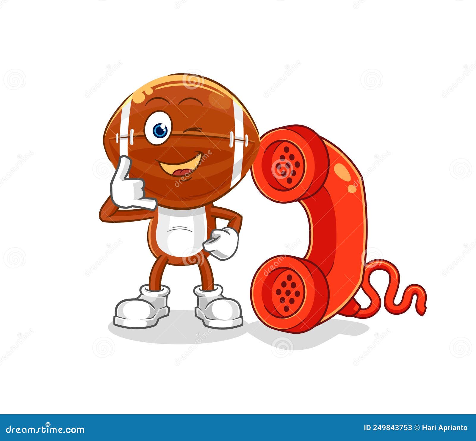 Rugby Head Call Mascot. Cartoon Vector Stock Vector - Illustration of ...