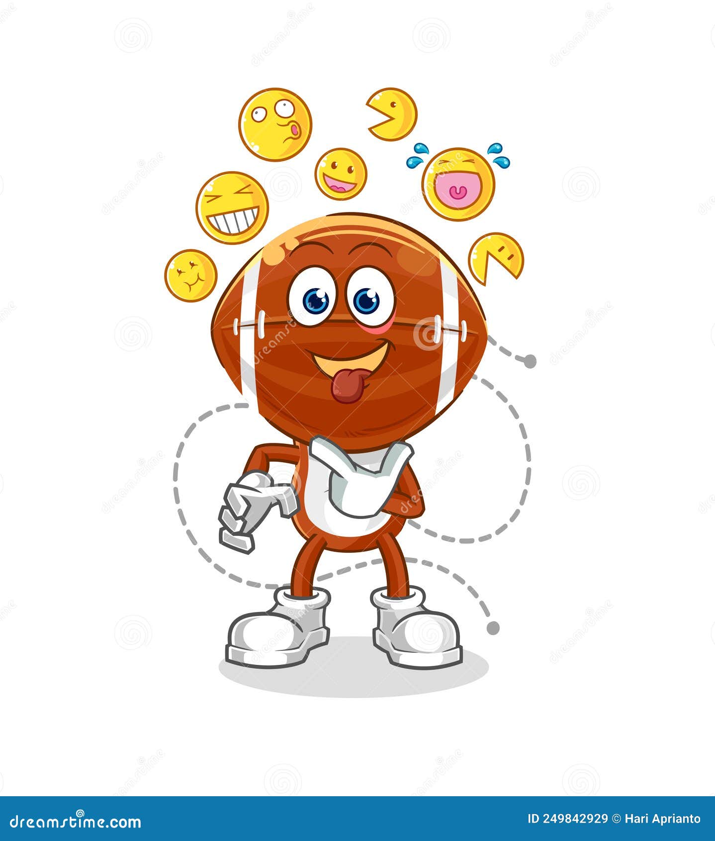 Rugby Head Laugh and Mock Character. Cartoon Mascot Vector Stock Vector ...