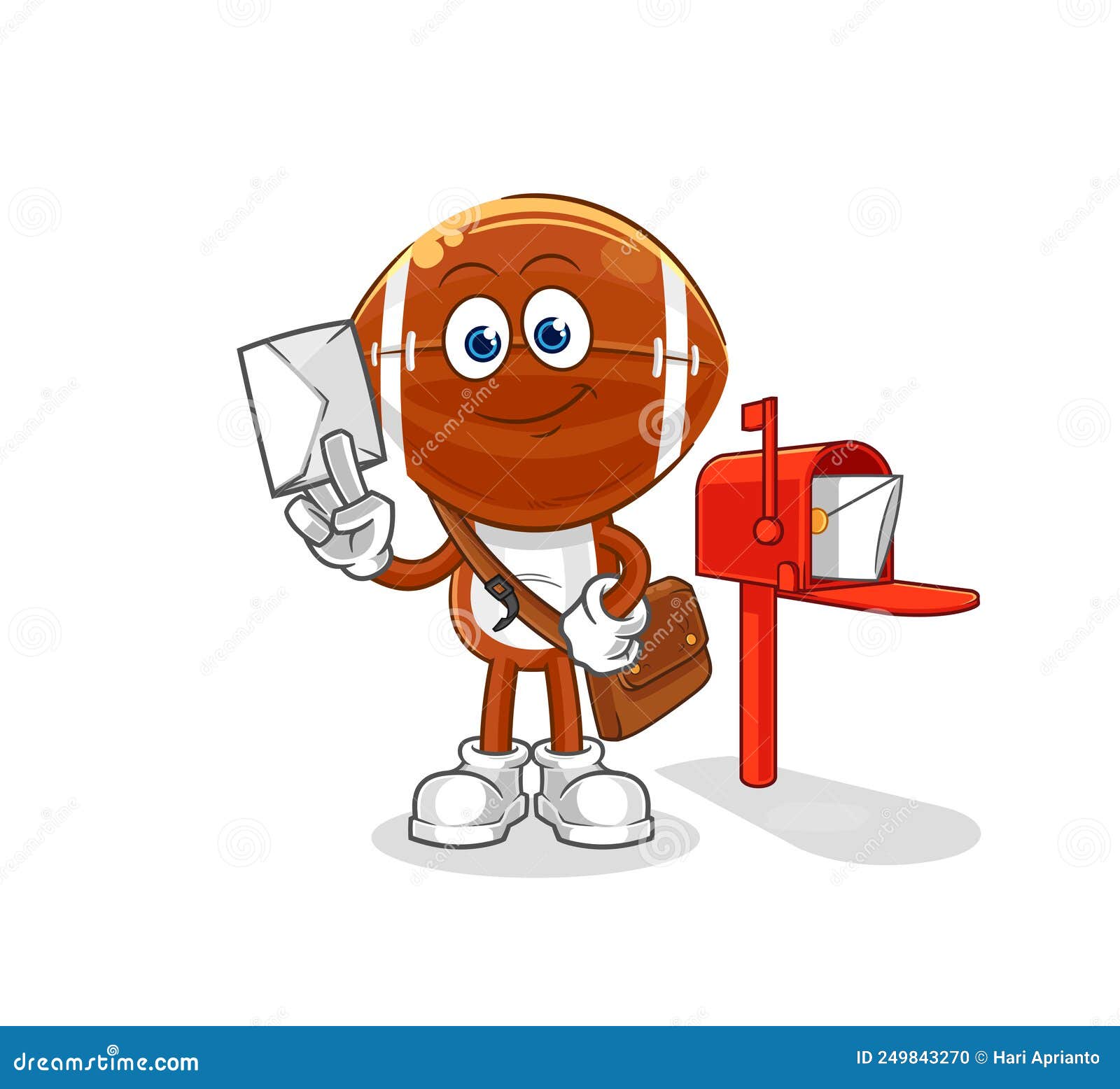 Rugby Head Postman Vector. Cartoon Character | CartoonDealer.com #249843270