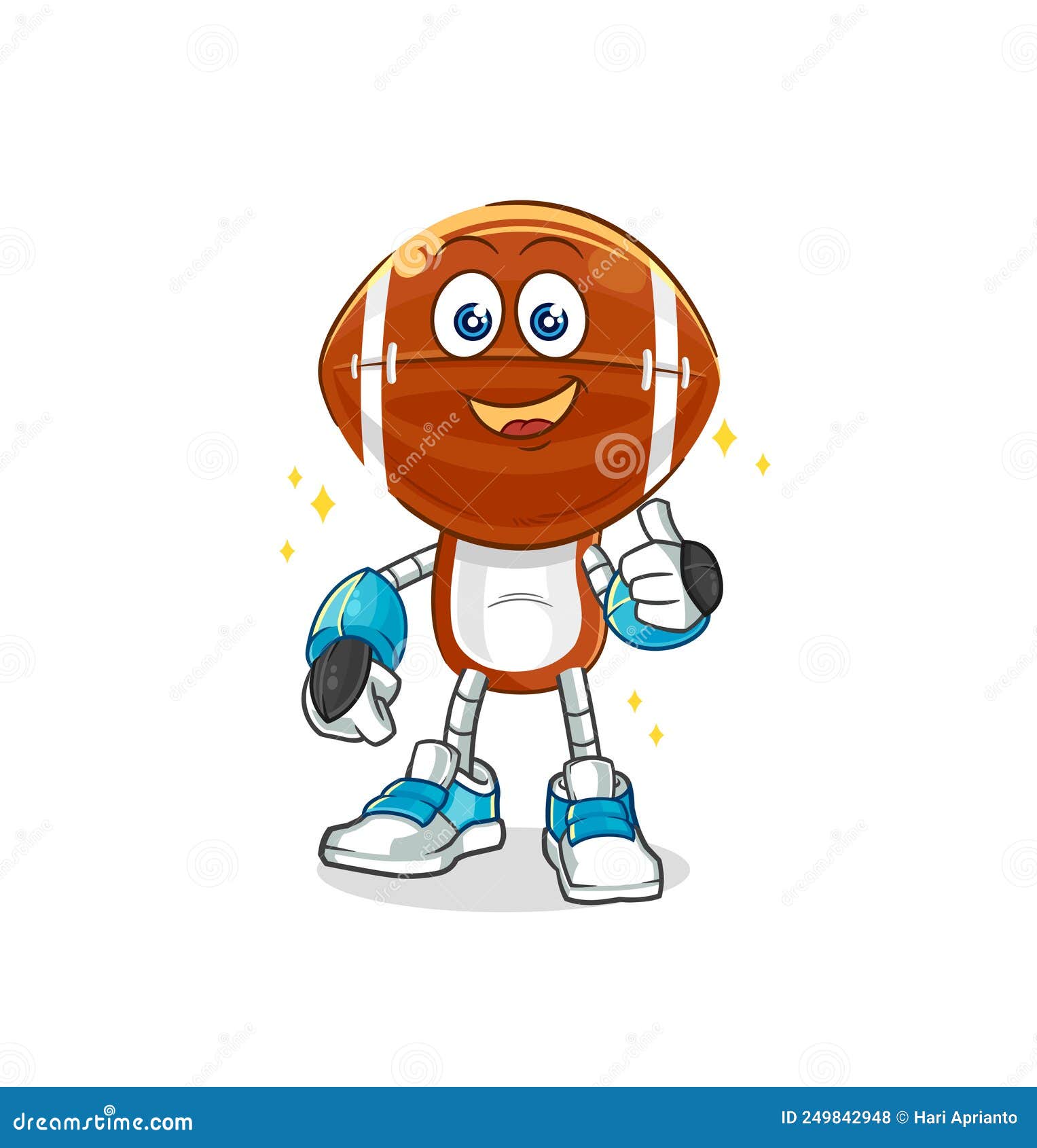 Rugby Head Robot Character. Cartoon Mascot Vector Stock Vector ...