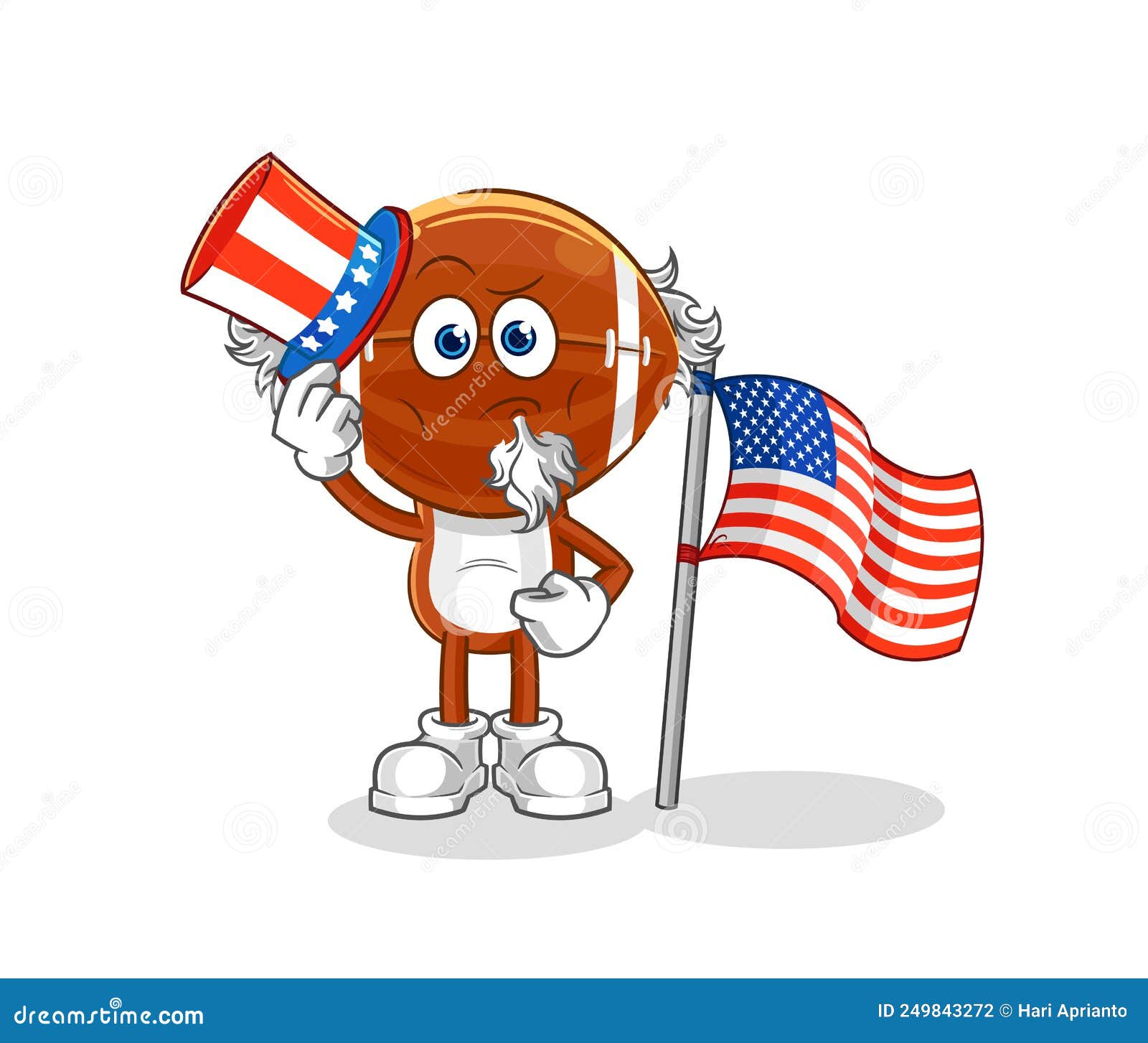 Uncle Sam Head Vector, Man In Cylinder Hat With Goatee Beard And Two ...