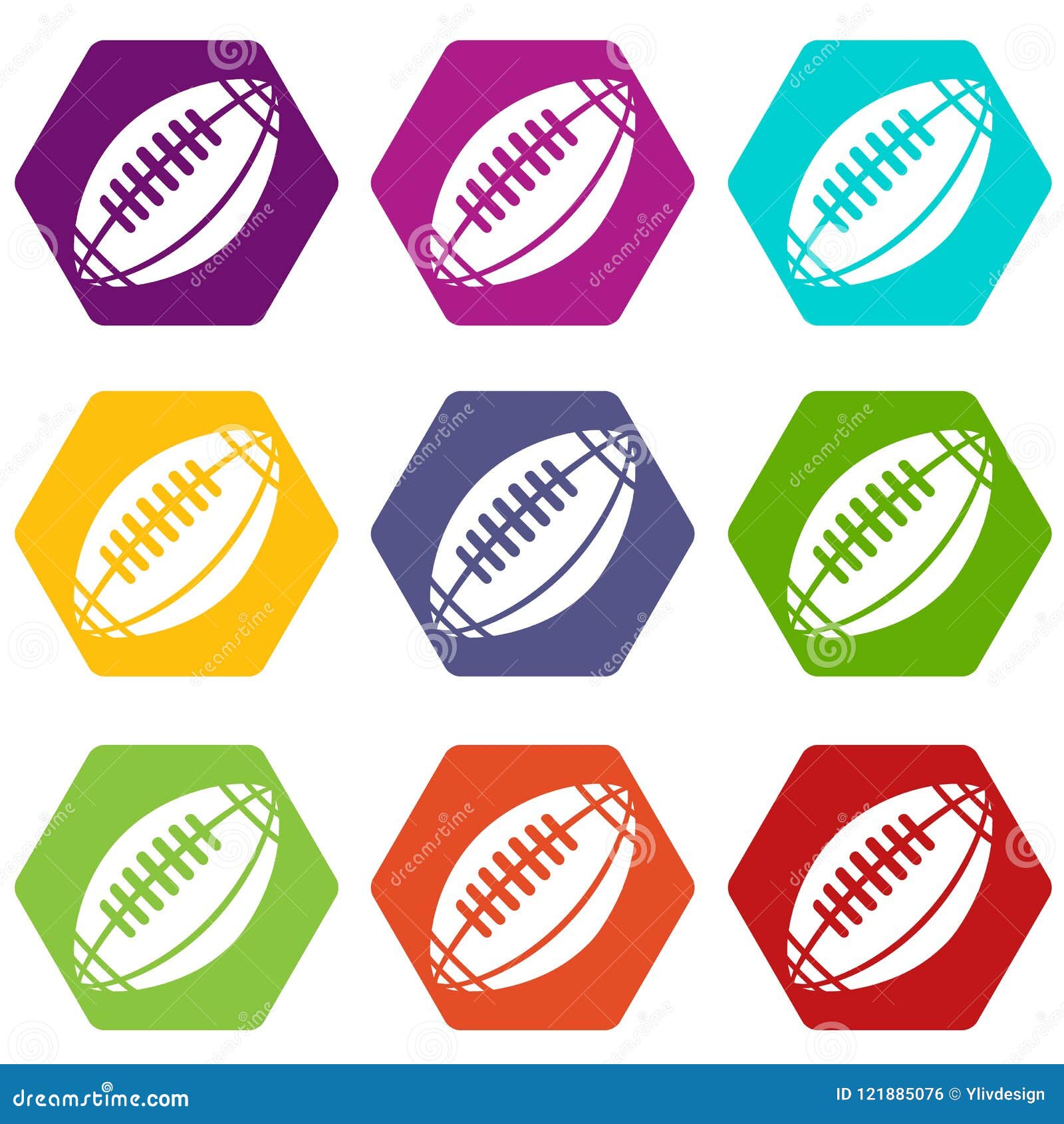 Rugby icons set 9 vector stock vector. Illustration of posts - 121885076