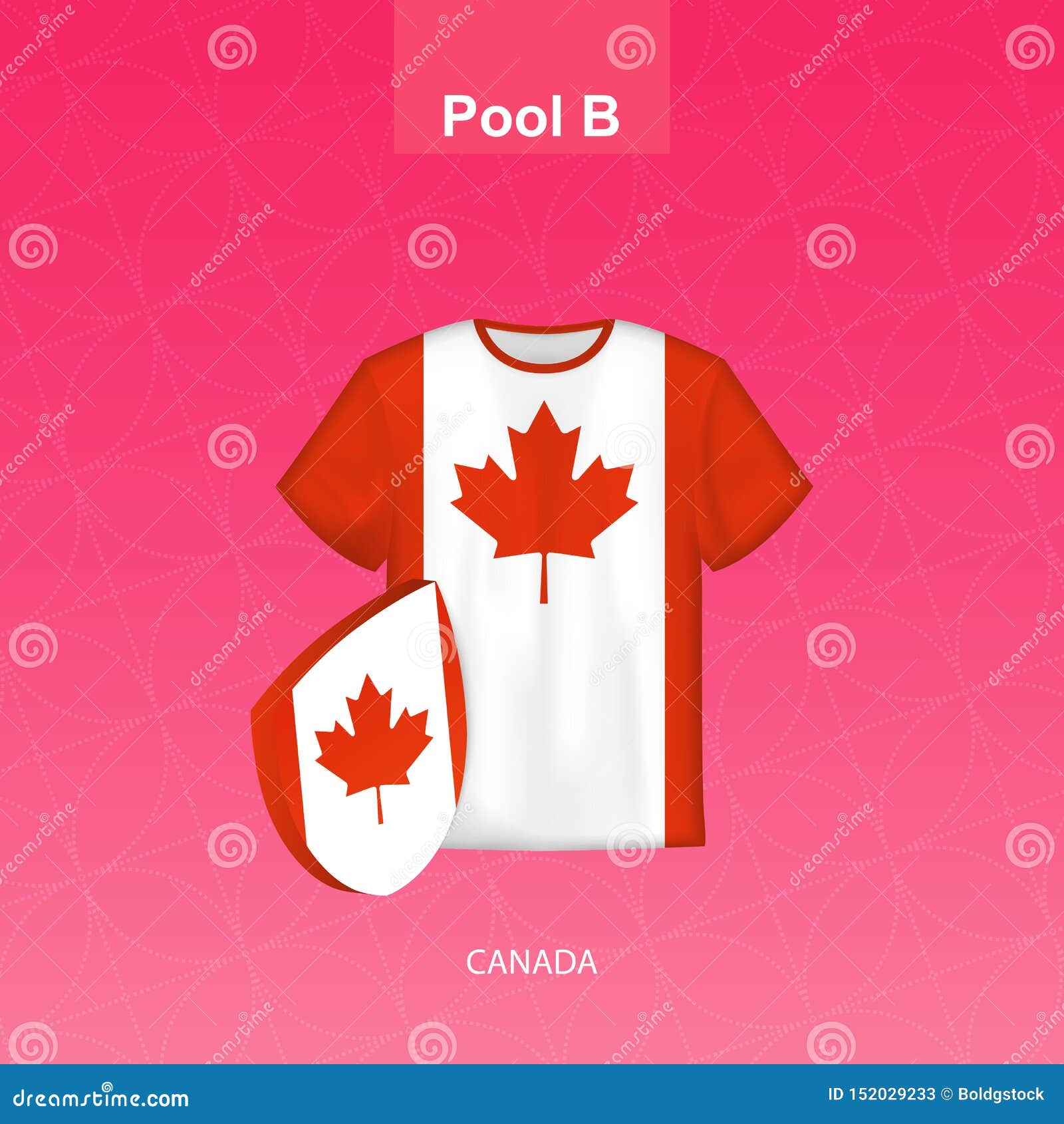Rugby Jersey of Canada Team with Flag of Canada Stock Vector ...