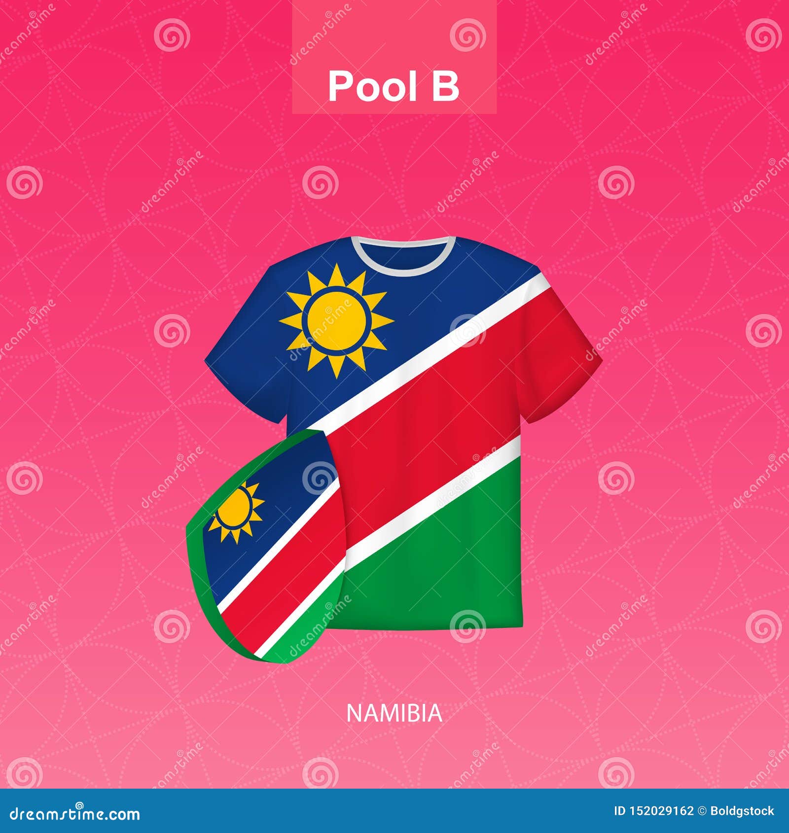 Rugby Jersey of Namibia Team with Flag of Namibia Stock Vector ...
